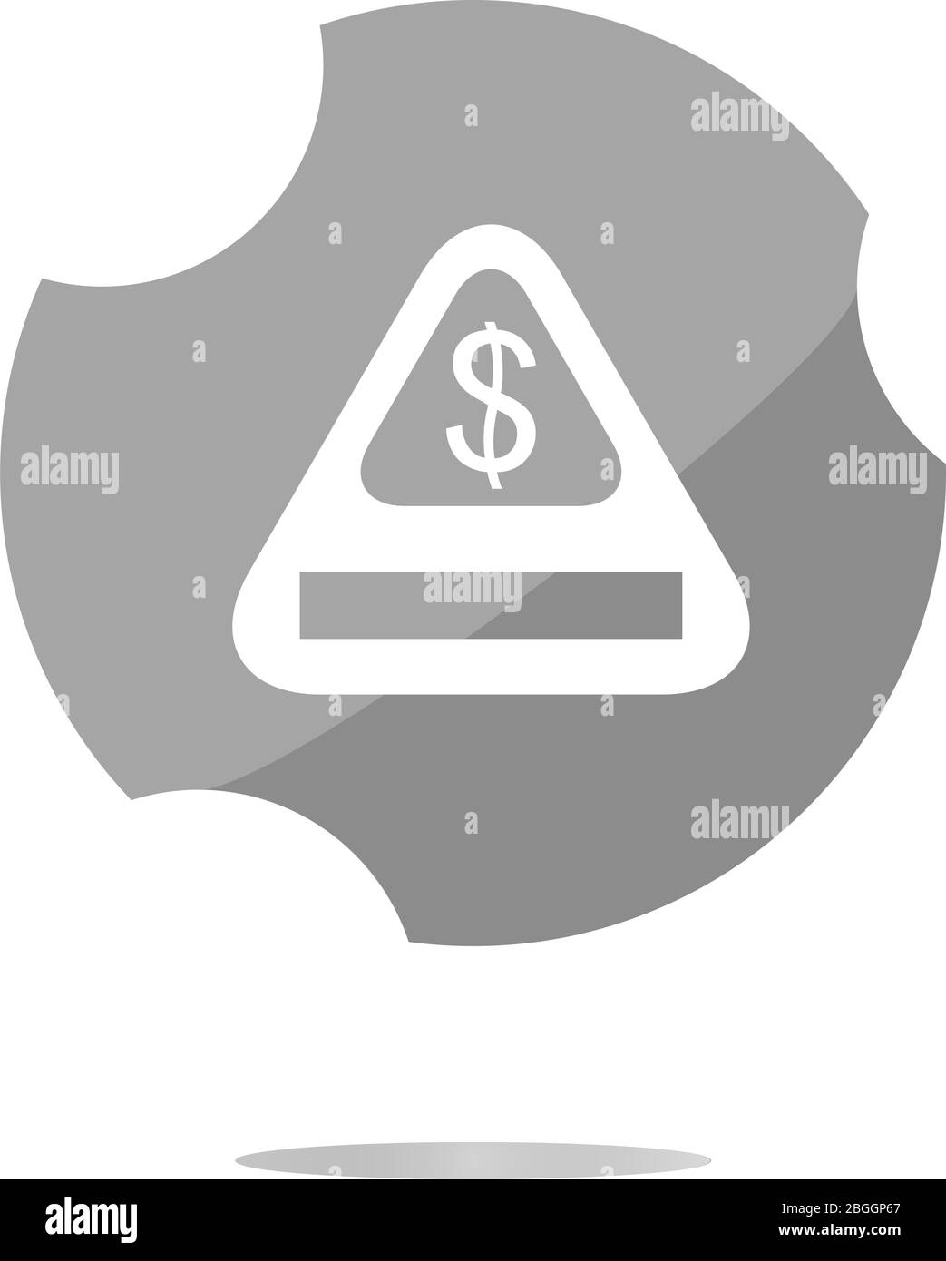 Attention caution sign icon with dollars money sign. warning symbol ...