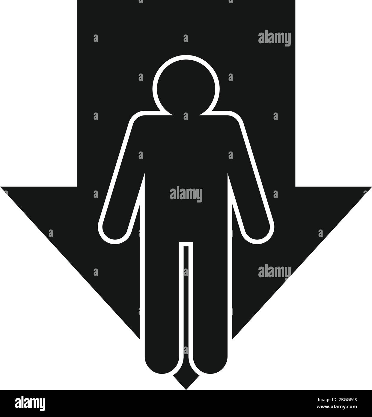 Bankrupt man icon. Simple illustration of bankrupt man vector icon for ...