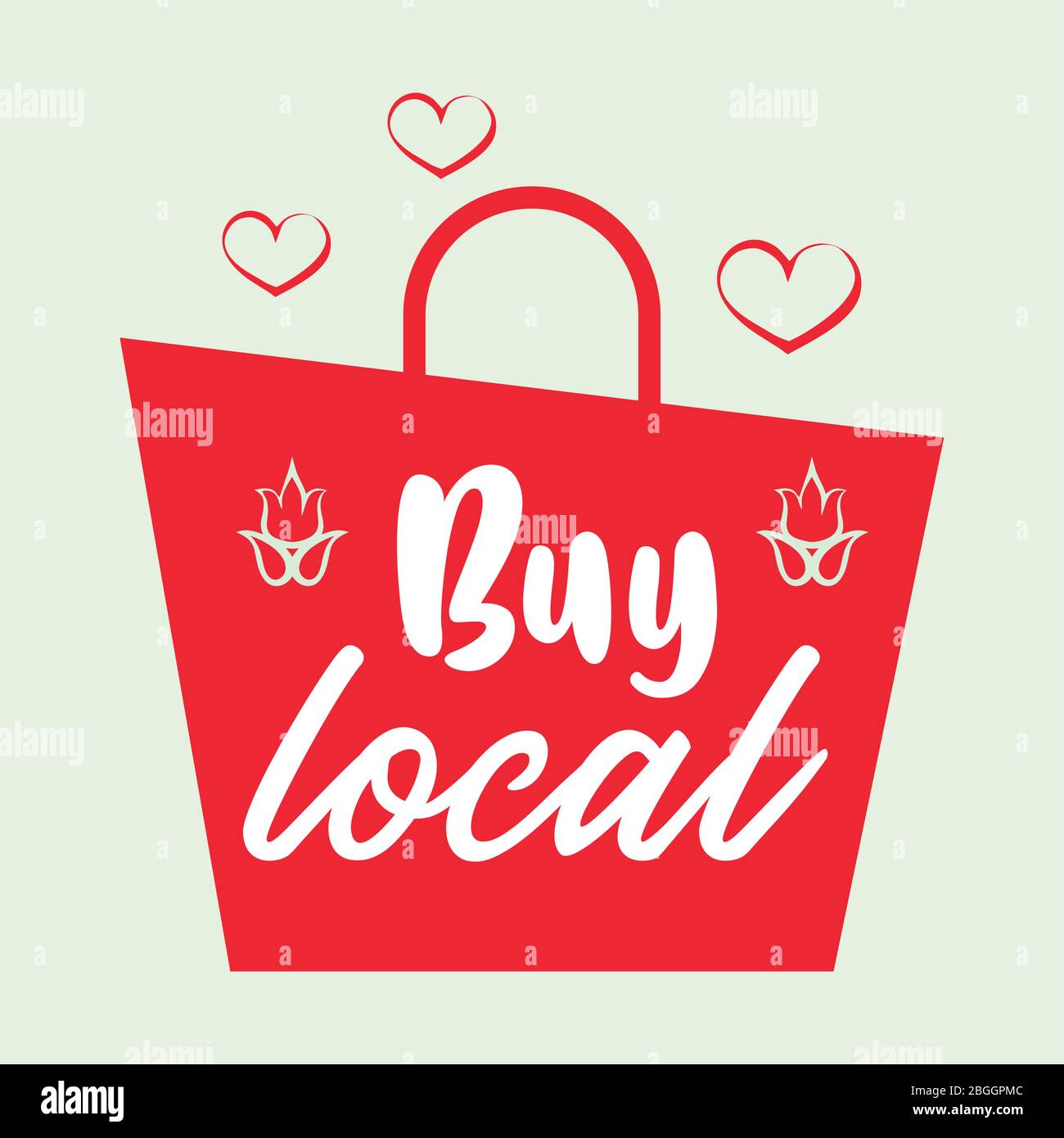 buy local poster with shopping bag Stock Vector Image & Art - Alamy