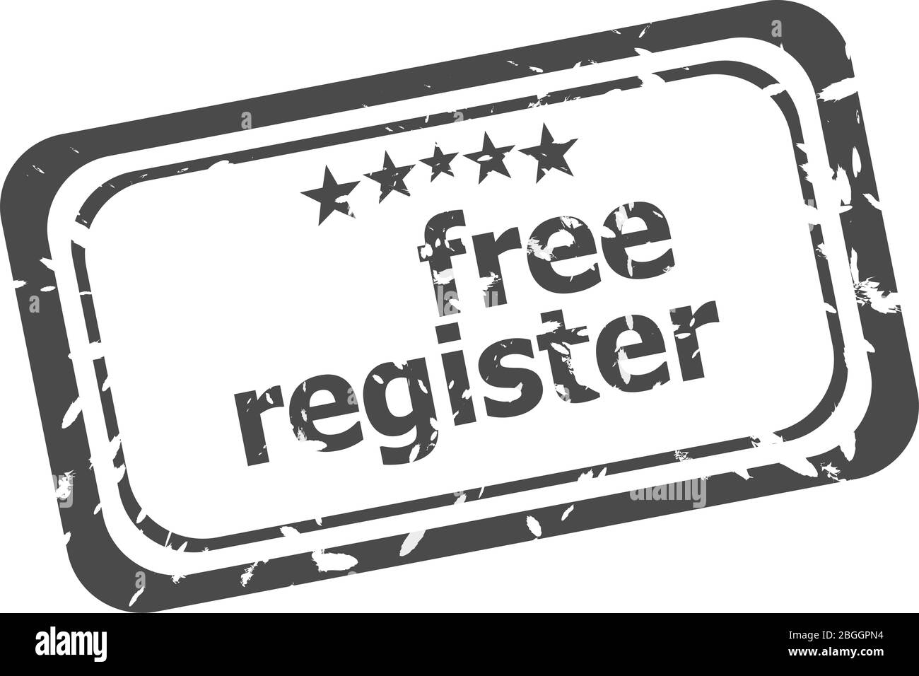 free register grunge rubber stamp isolated on white background Stock ...