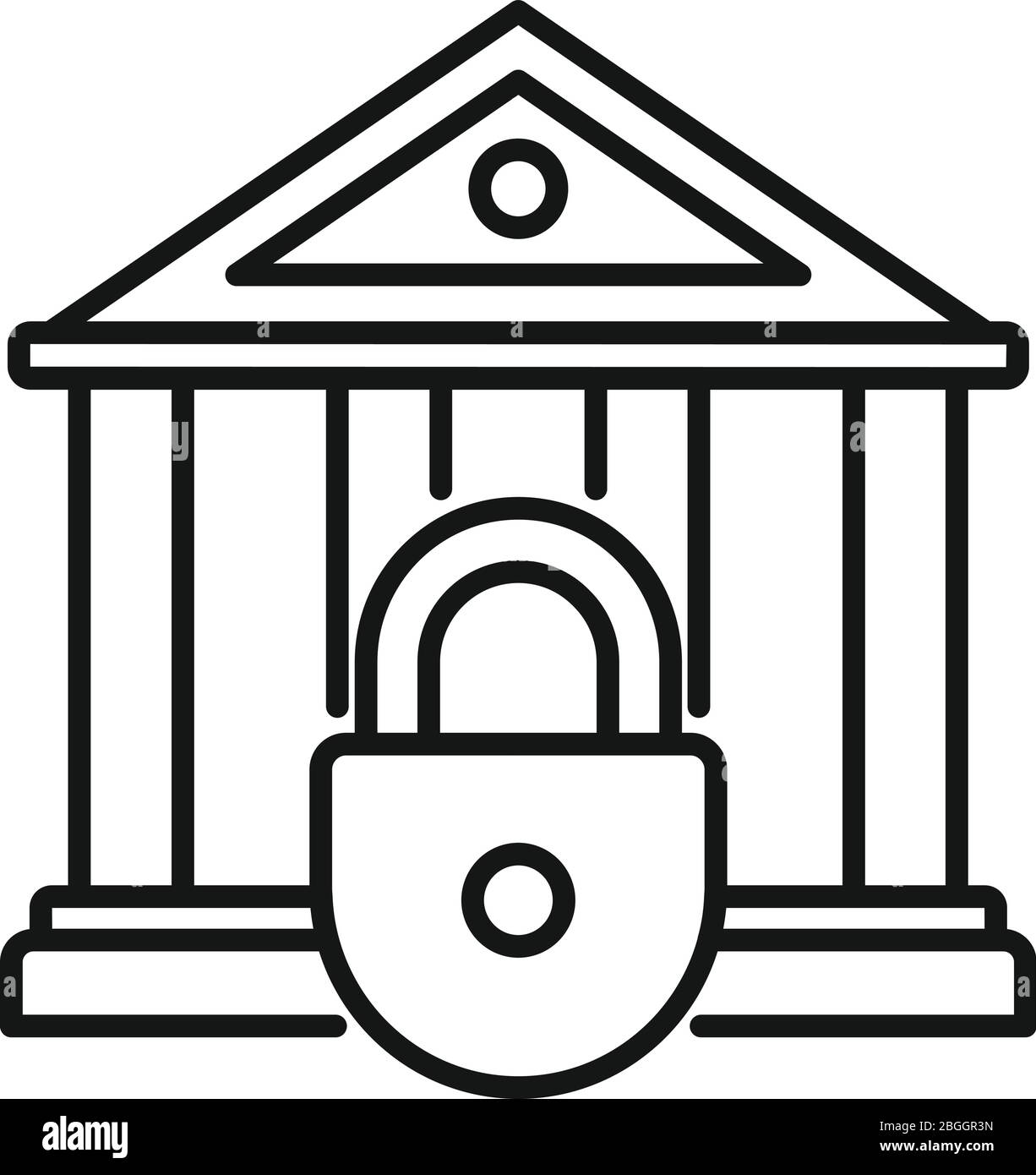 Closed bank icon. Outline closed bank vector icon for web design ...