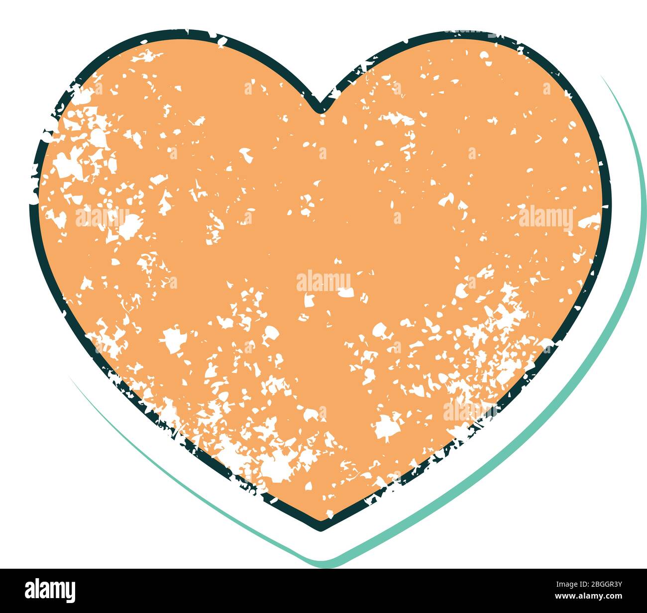 iconic distressed sticker tattoo style image of a heart Stock Vector ...