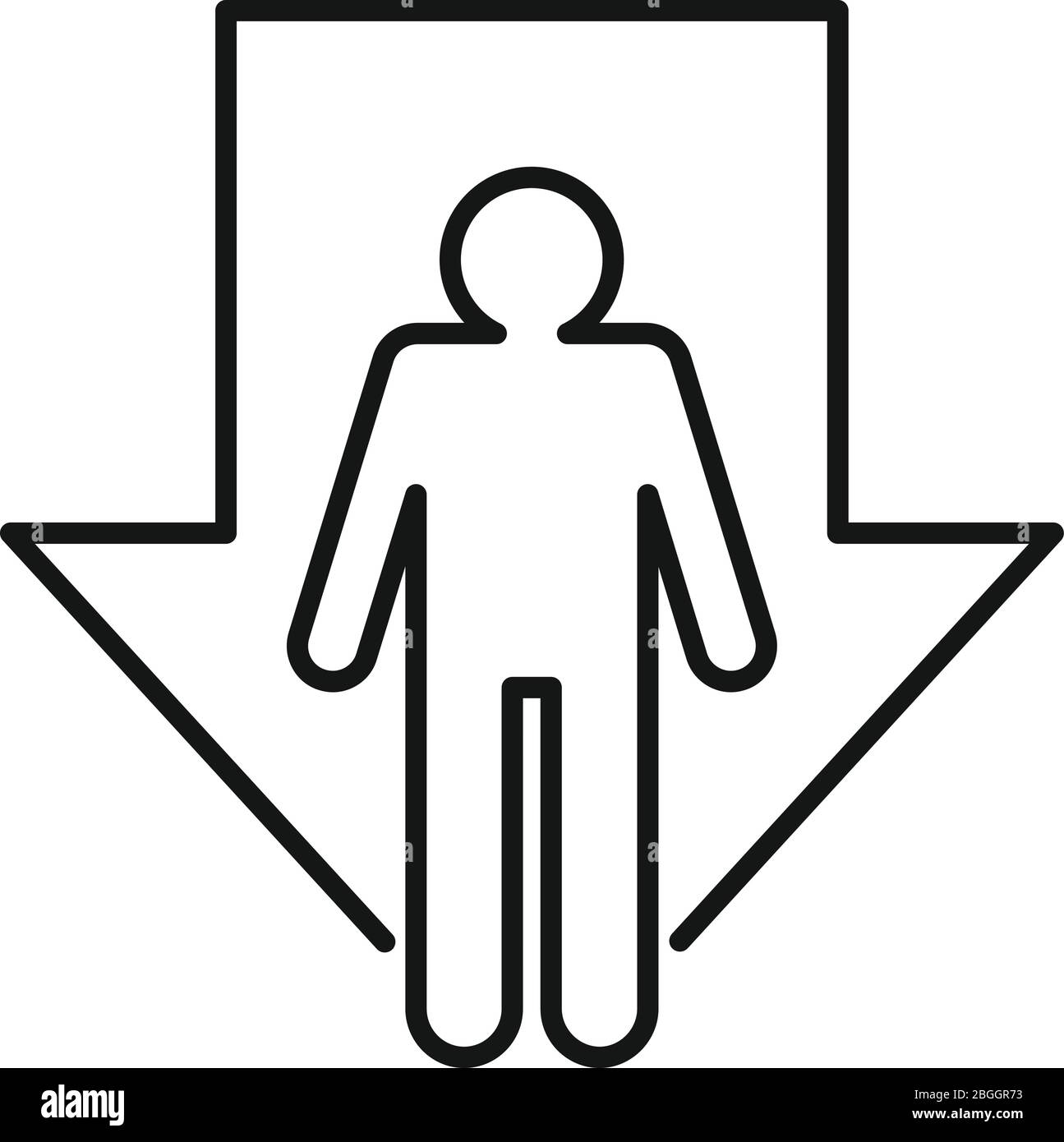 Bankrupt man icon. Outline bankrupt man vector icon for web design ...