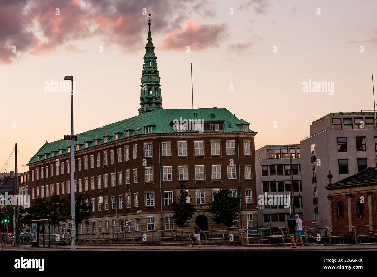 Colorful sunset and beautiful sky over Copenhagen, Denmark Stock Photo ...