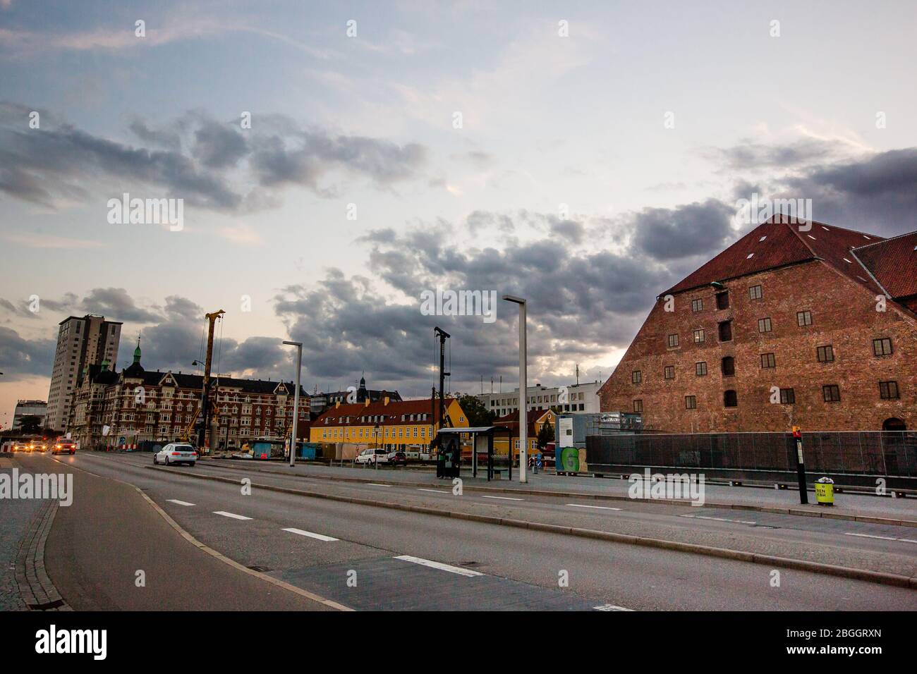 Colorful sunset and beautiful sky over Copenhagen, Denmark Stock Photo ...