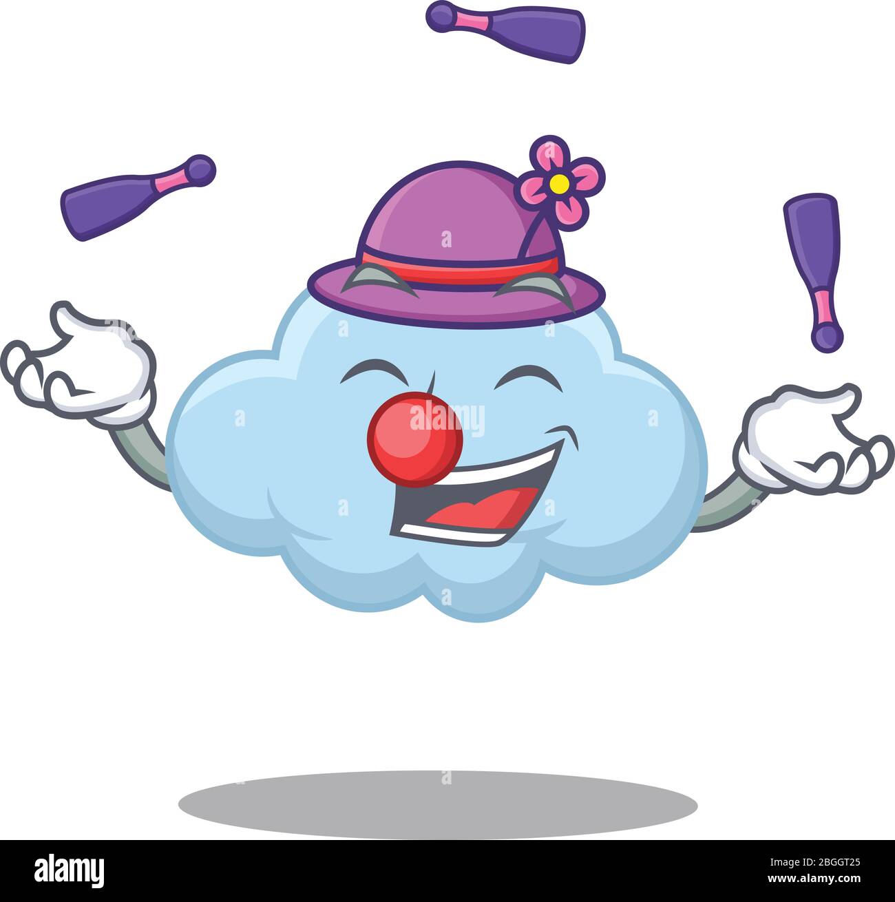 An attractive blue cloud cartoon design style playing juggling Stock ...