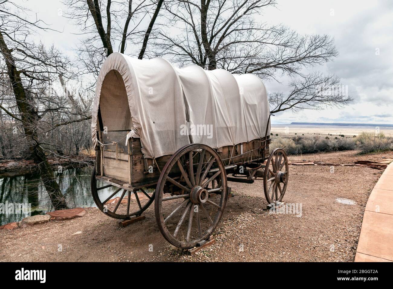 AZ00411-00...ARIZONA - Pioneer wagon in Pipe Springs National Monument ...