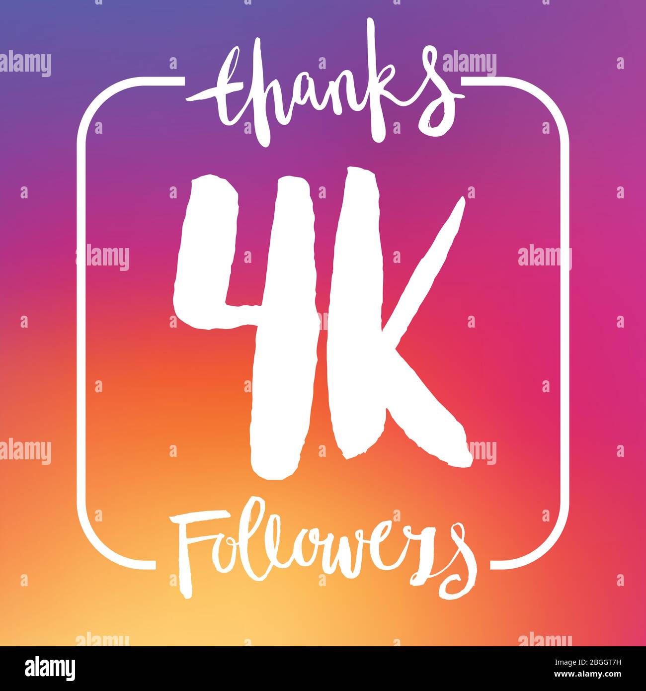 Thanks 4K followers. Social media subscriber banner Stock Vector Image ...