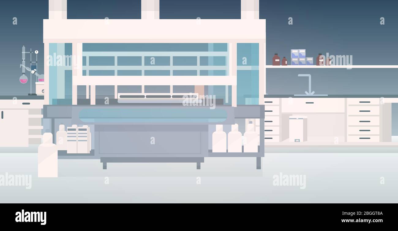 modern lab interior empty no people chemical laboratory with furniture ...