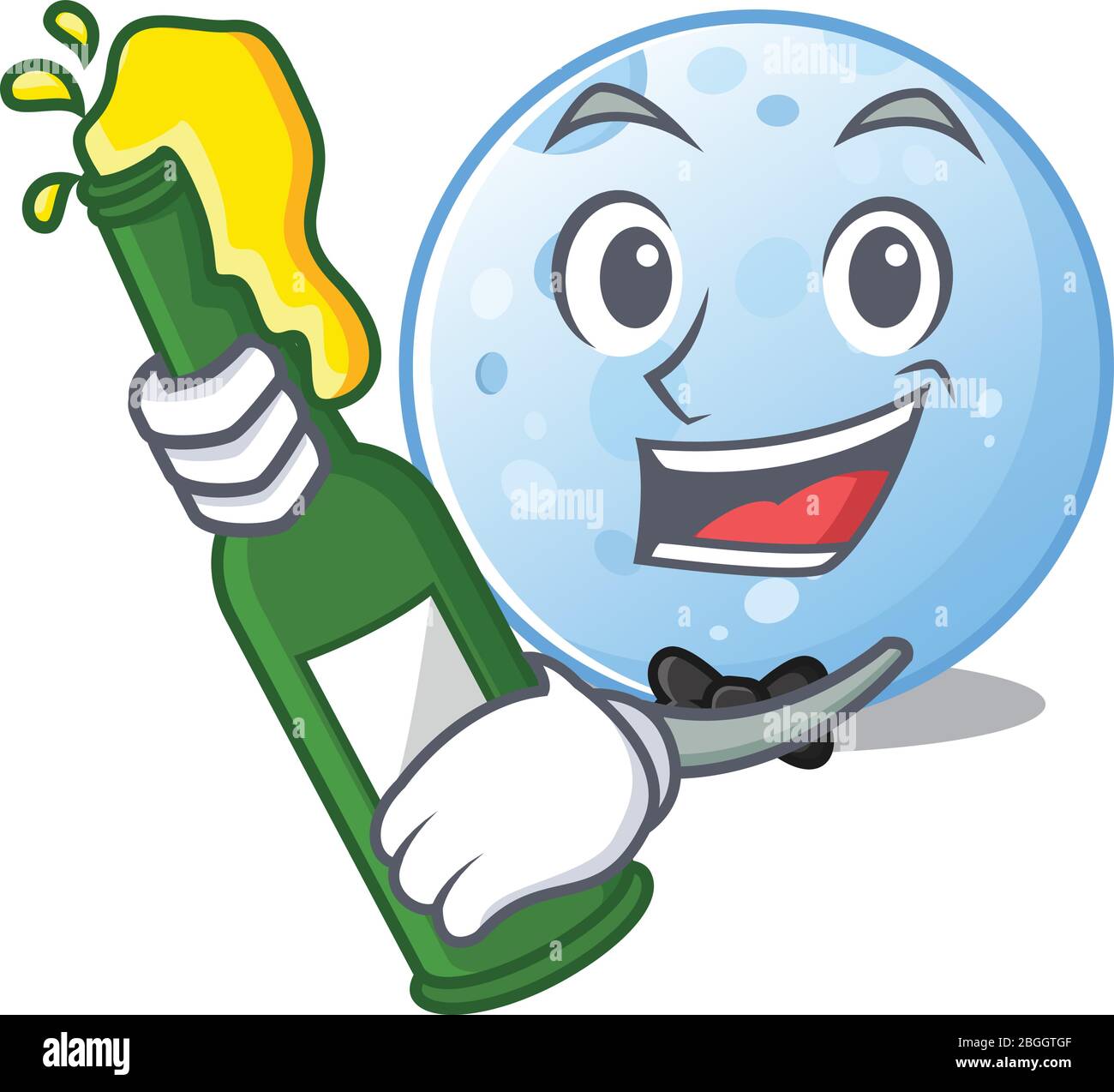 Mascot character design of blue moon say cheers with bottle of beer ...