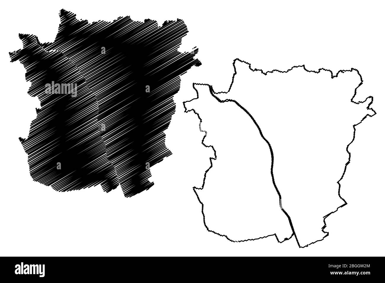 Graz City (Republic of Austria, Styria) map vector illustration ...