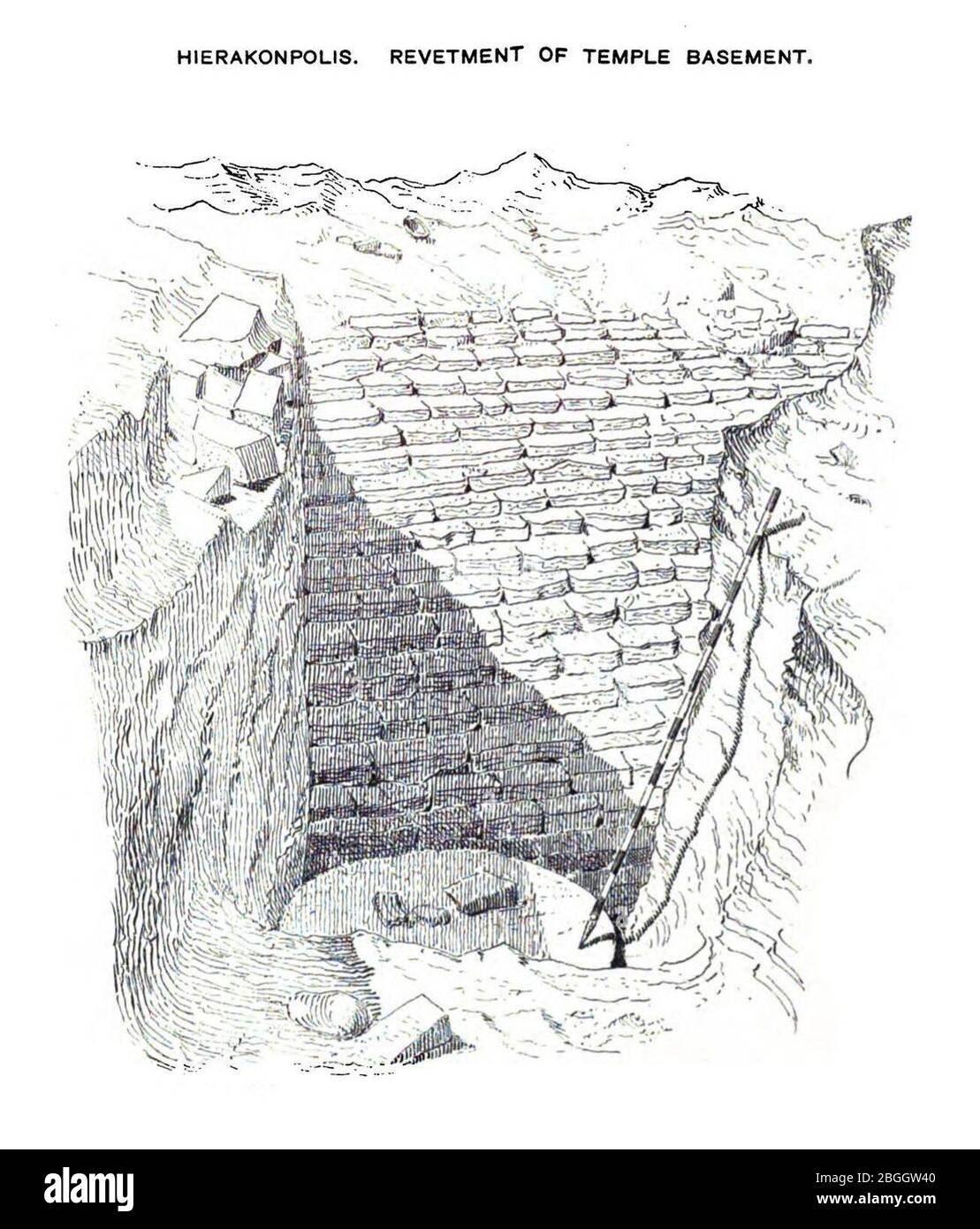 Hierakonpolis revetment of Temple basement Stock Photo - Alamy