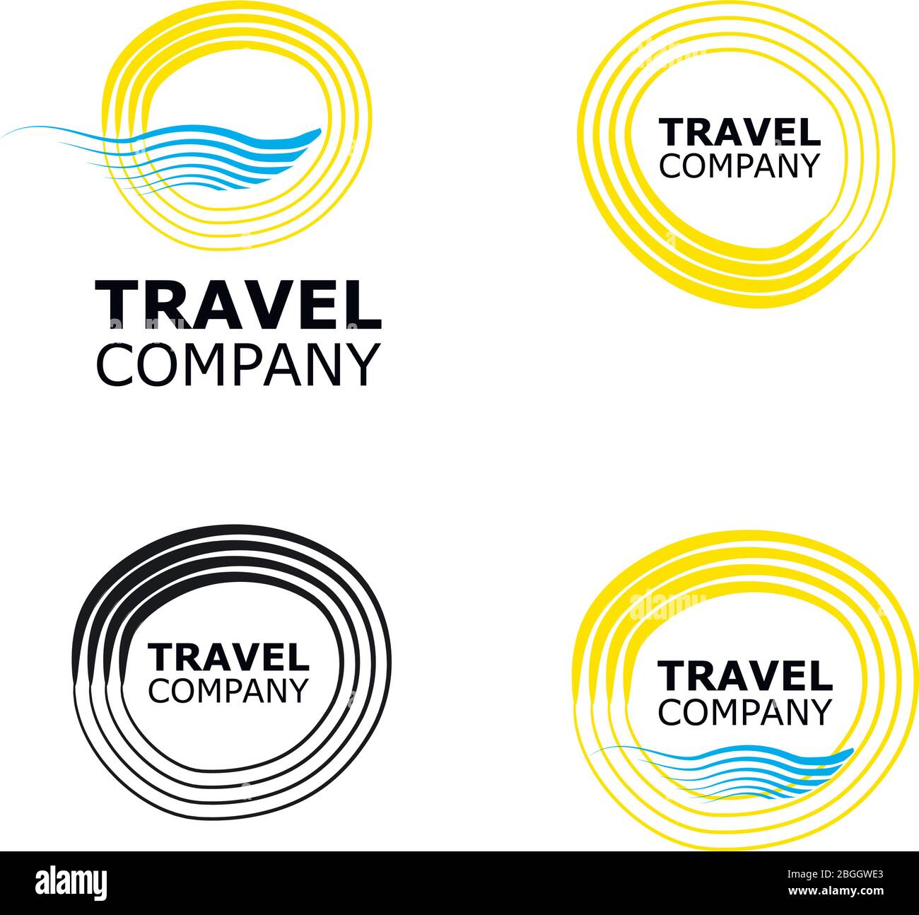 Vector Logo travel agency symbol blue sea on white Stock Vector Image ...