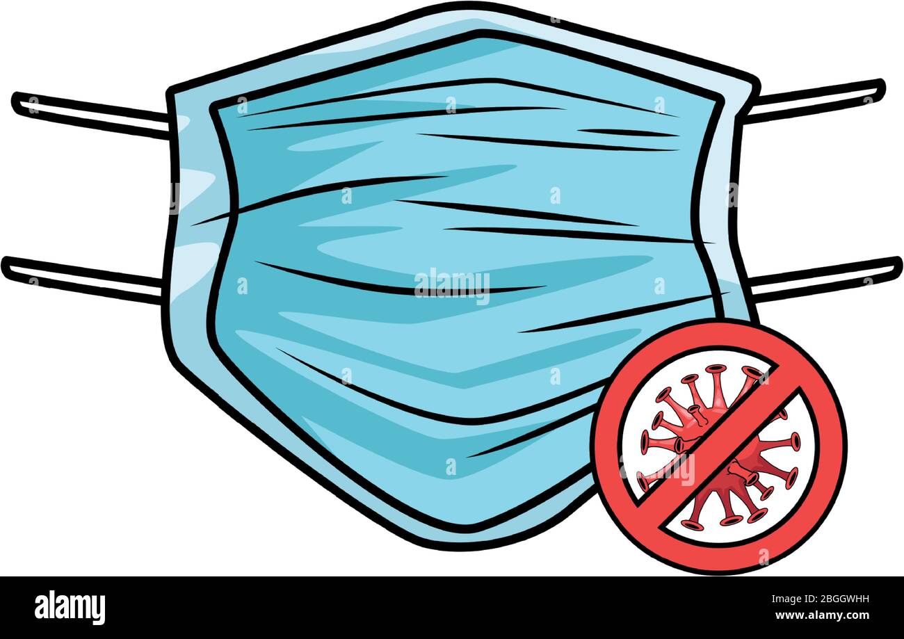 stop covid19 signal with face mask Stock Vector Image & Art - Alamy