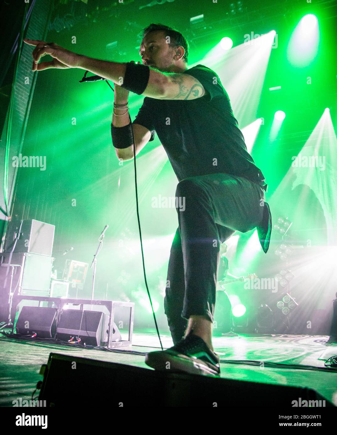 Tim McIlrath singer from rise against live at o2 apollo manchester uk ...