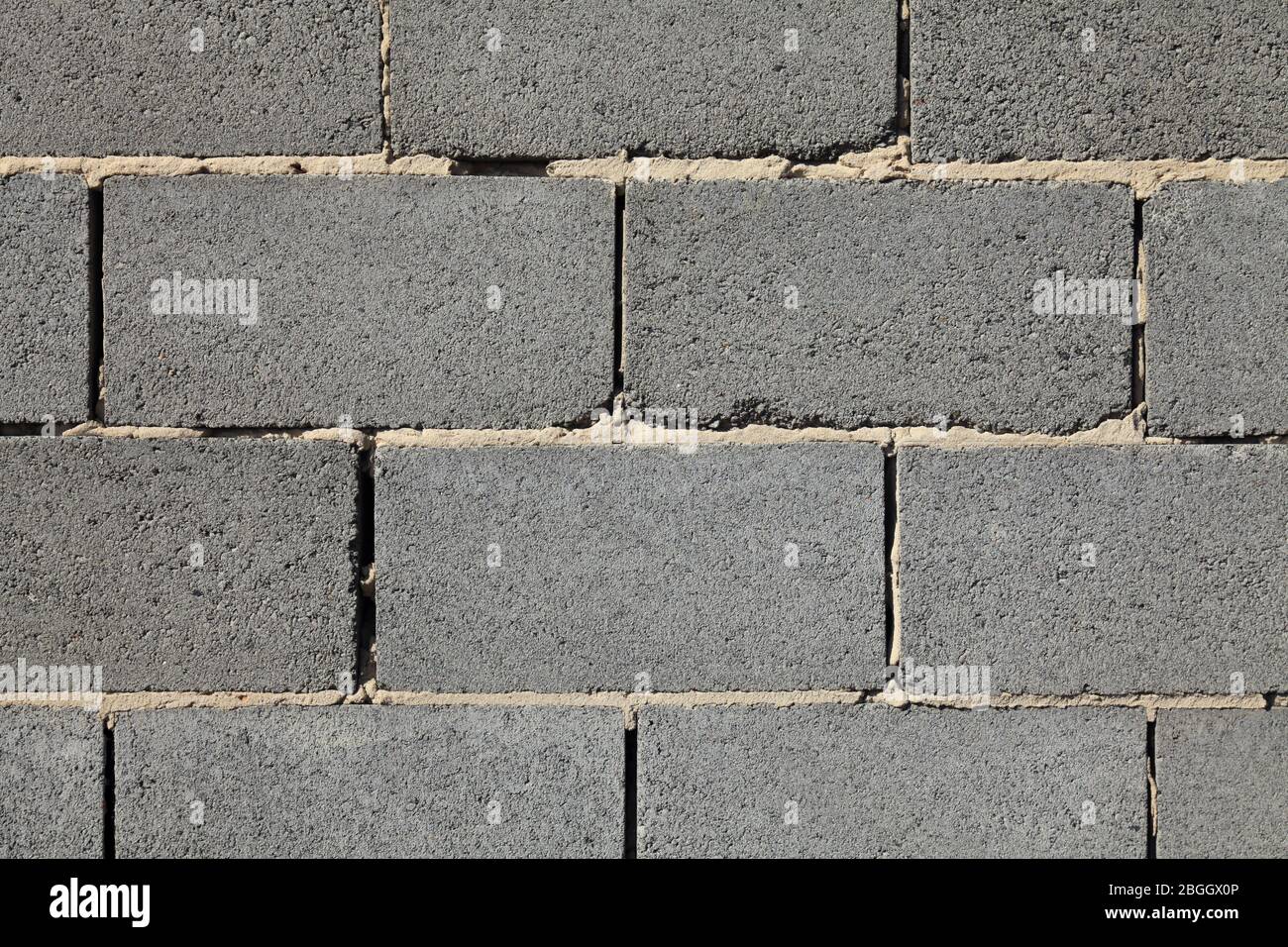 Slag (cinder) blocks or expanded brickwork. Grey wall, texture and ...