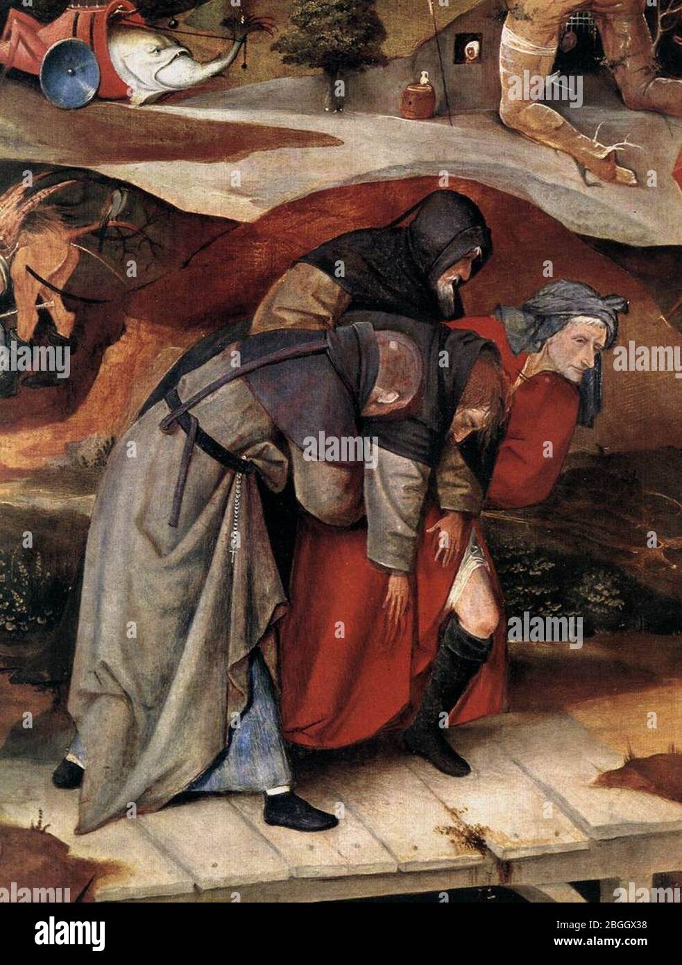 Hieronymus Bosch - Triptych of Temptation of St Anthony (detail Stock ...