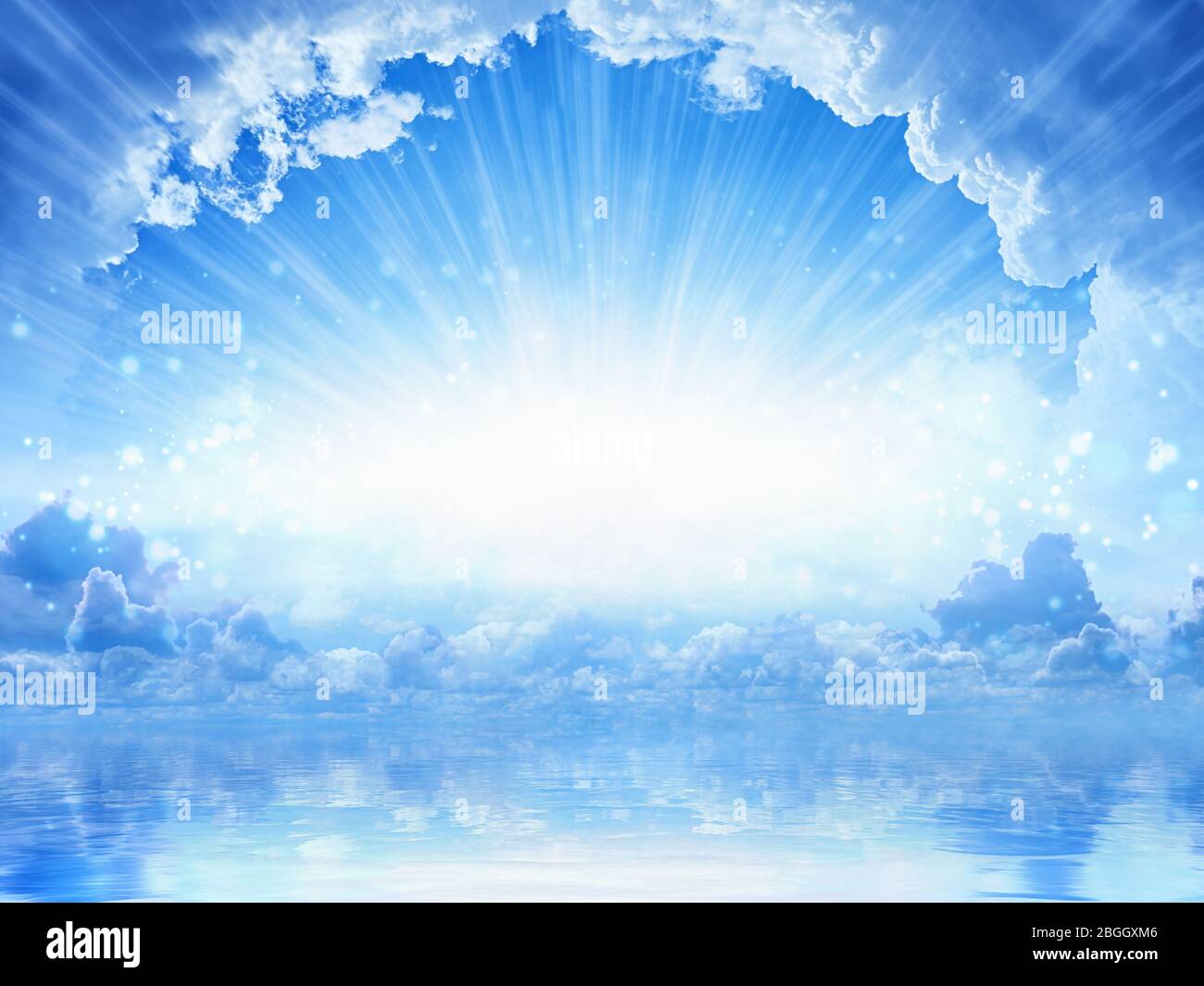 Peaceful heavenly background - light from heaven, bright sunlight with ...