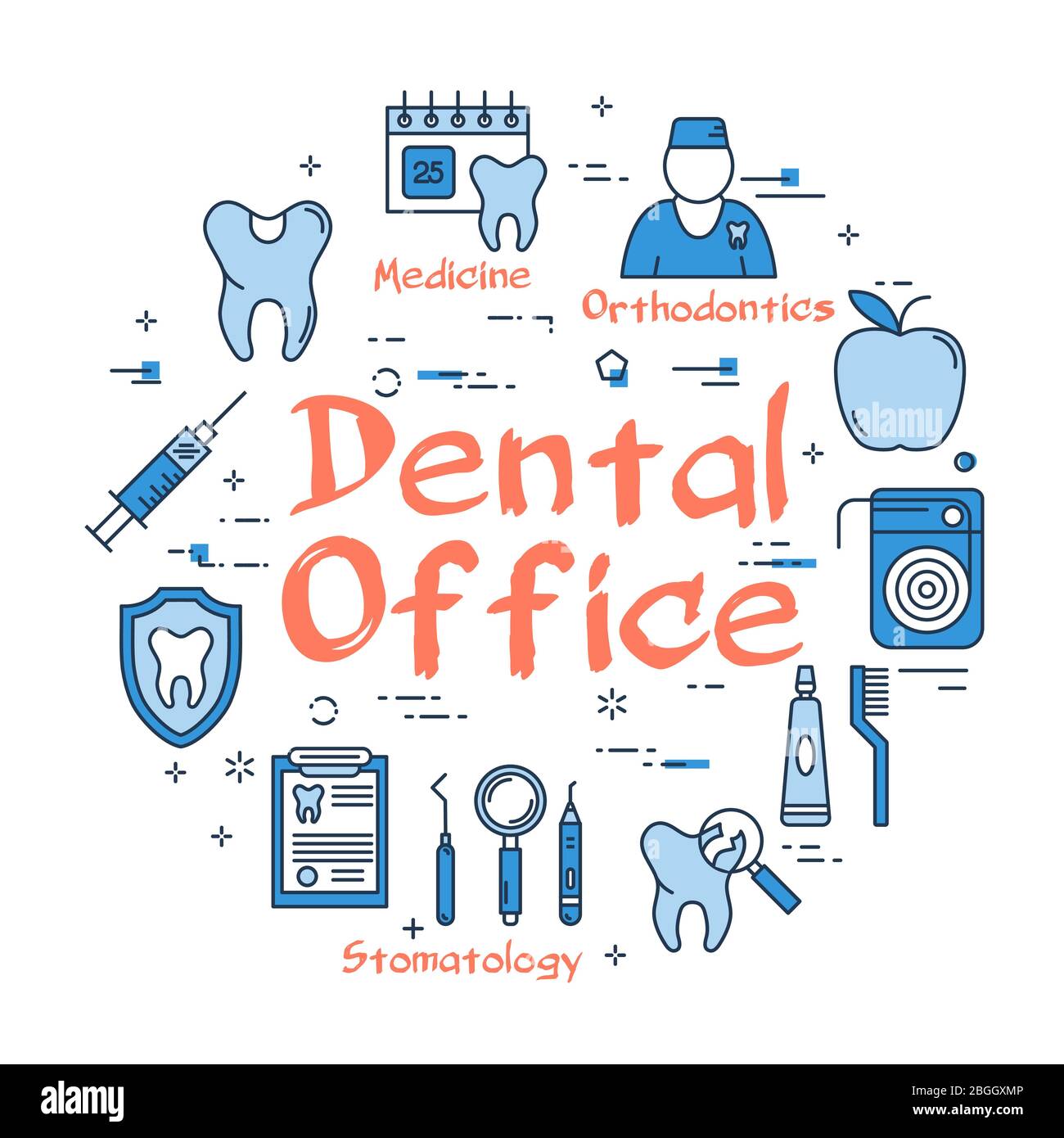 Vector linear round web banner - Dental Office Stock Vector Image & Art ...