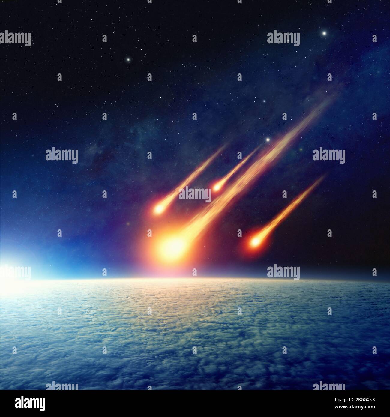 Apocalyptic background - asteroid impact, end of world, judgment day ...