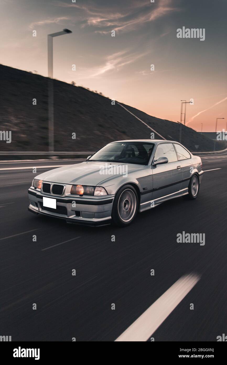 Silver racing car in hi-res stock photography and images - Alamy