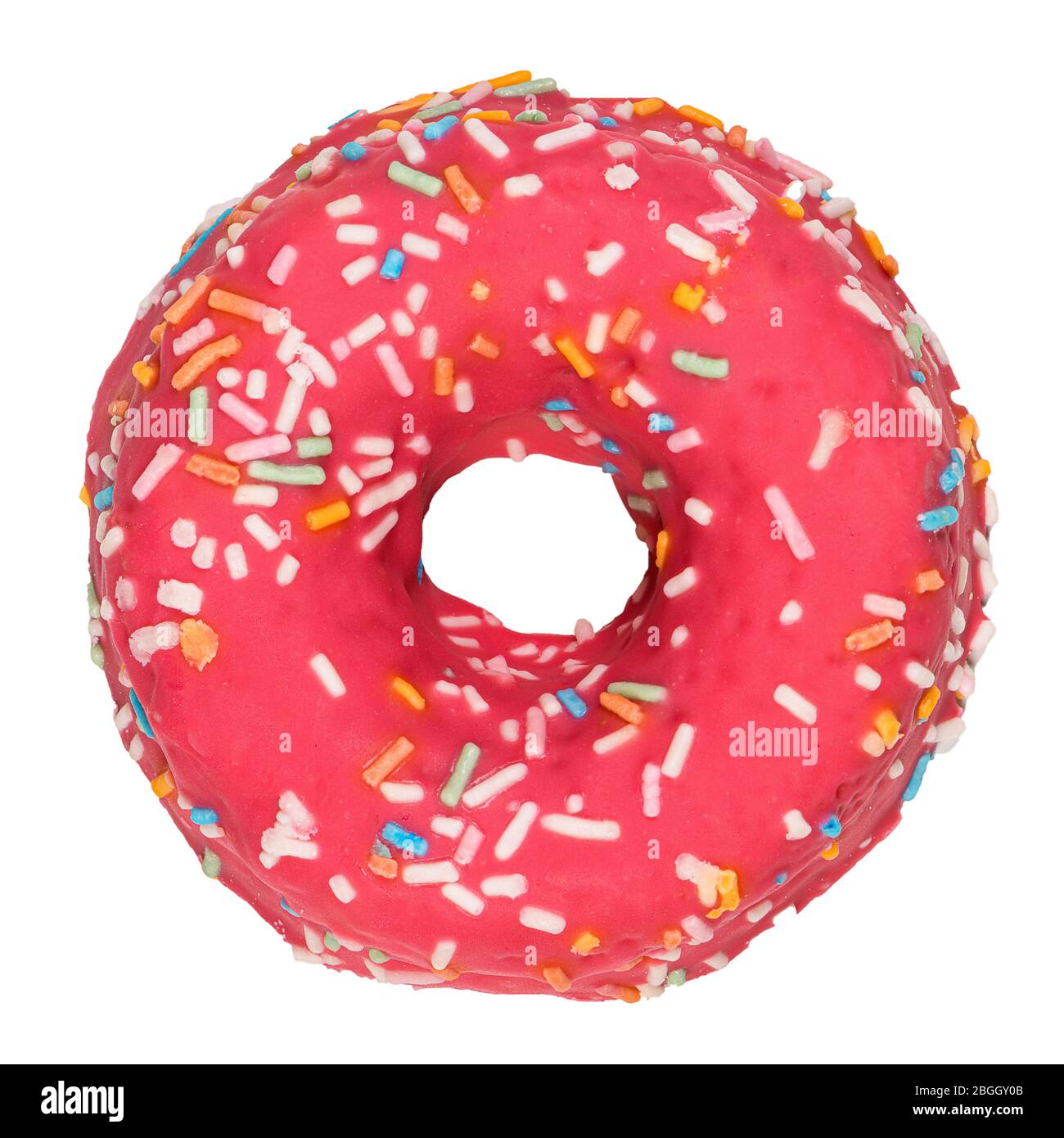 Delicious pink donut isolated on white background Stock Photo - Alamy