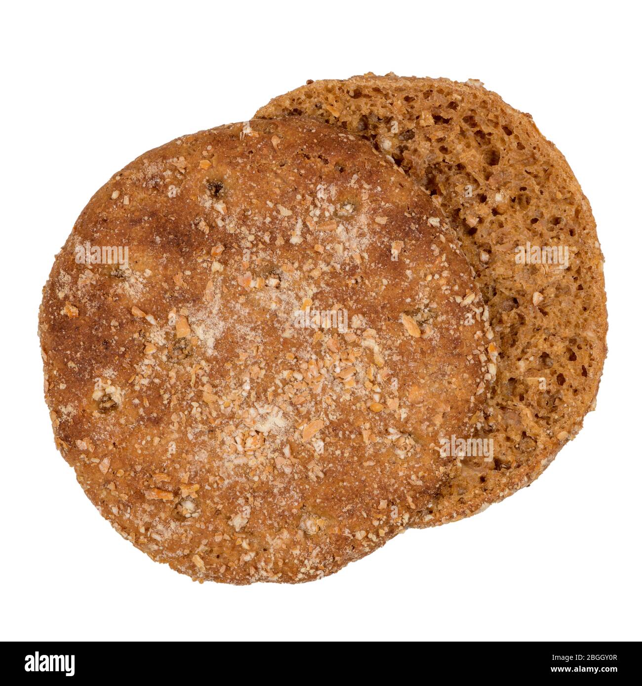 Slice of round rye bread isolated on a white background Stock Photo - Alamy