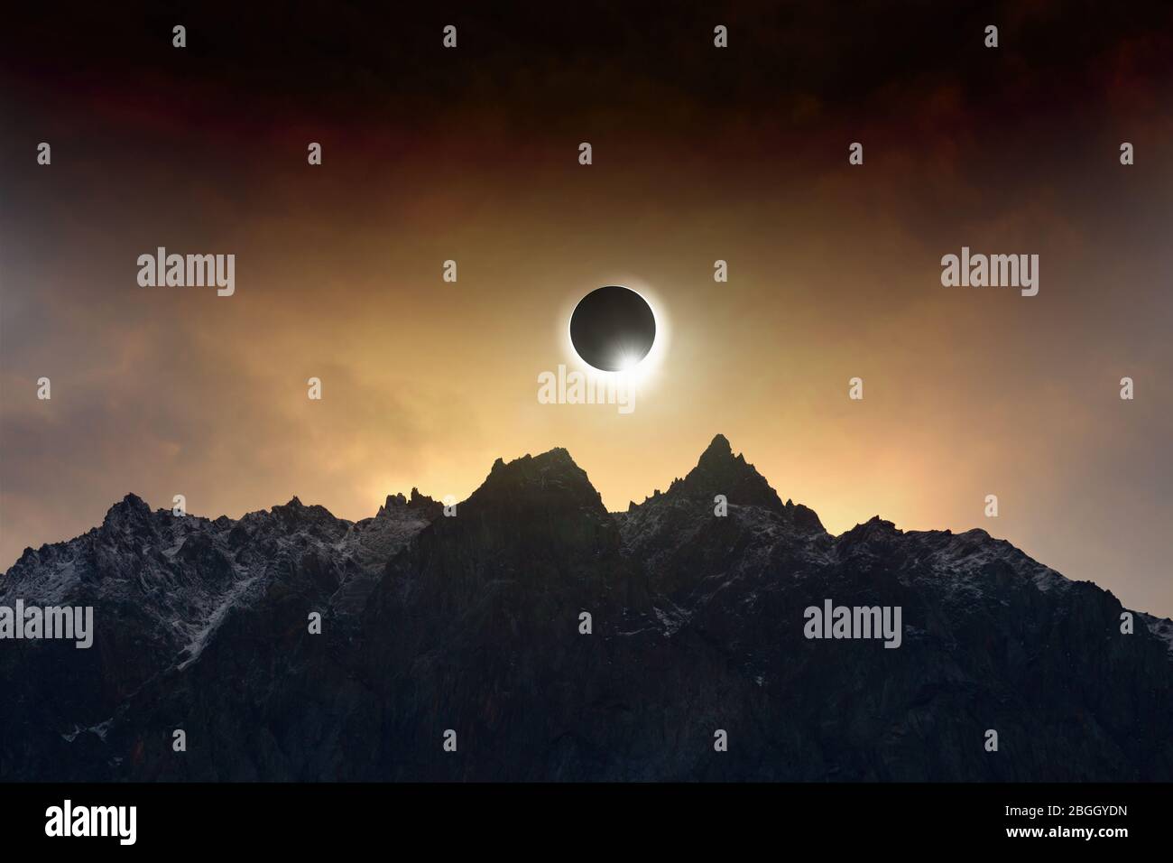 Amazing scientific background - total solar eclipse, mysterious natural ...