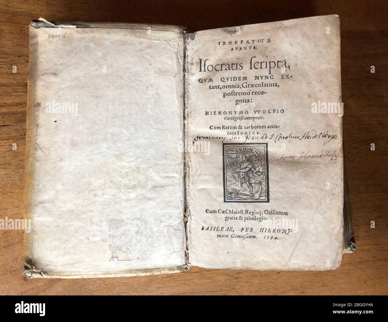 Hieronymus Wolf Isocratis Stock Photo - Alamy