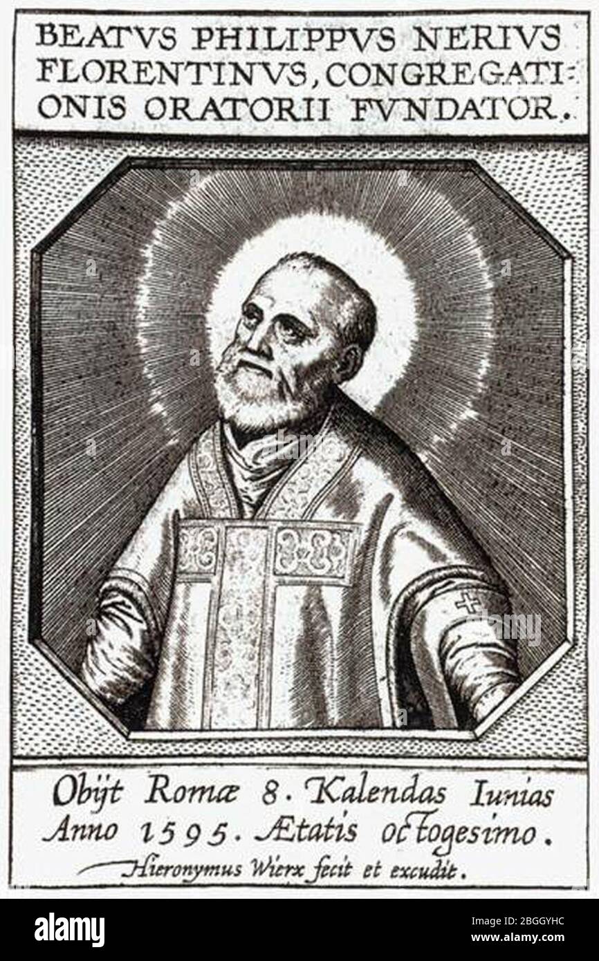 Hieronymus Wierix - Beatus Philippus Nerius Stock Photo - Alamy