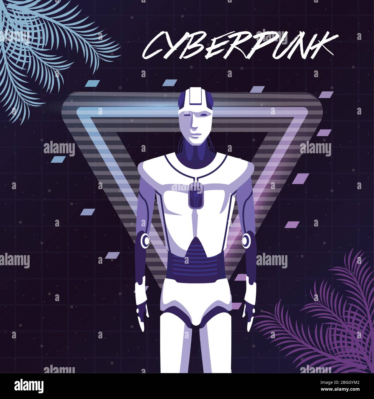 cyber punk poster with humanoid robot Stock Vector Image & Art - Alamy