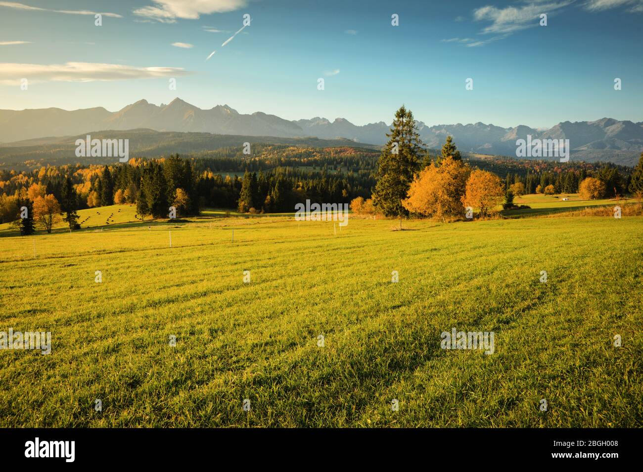 High Tatras seen from Pass over Lapszanka. Lapszanka, Lesser Poland ...