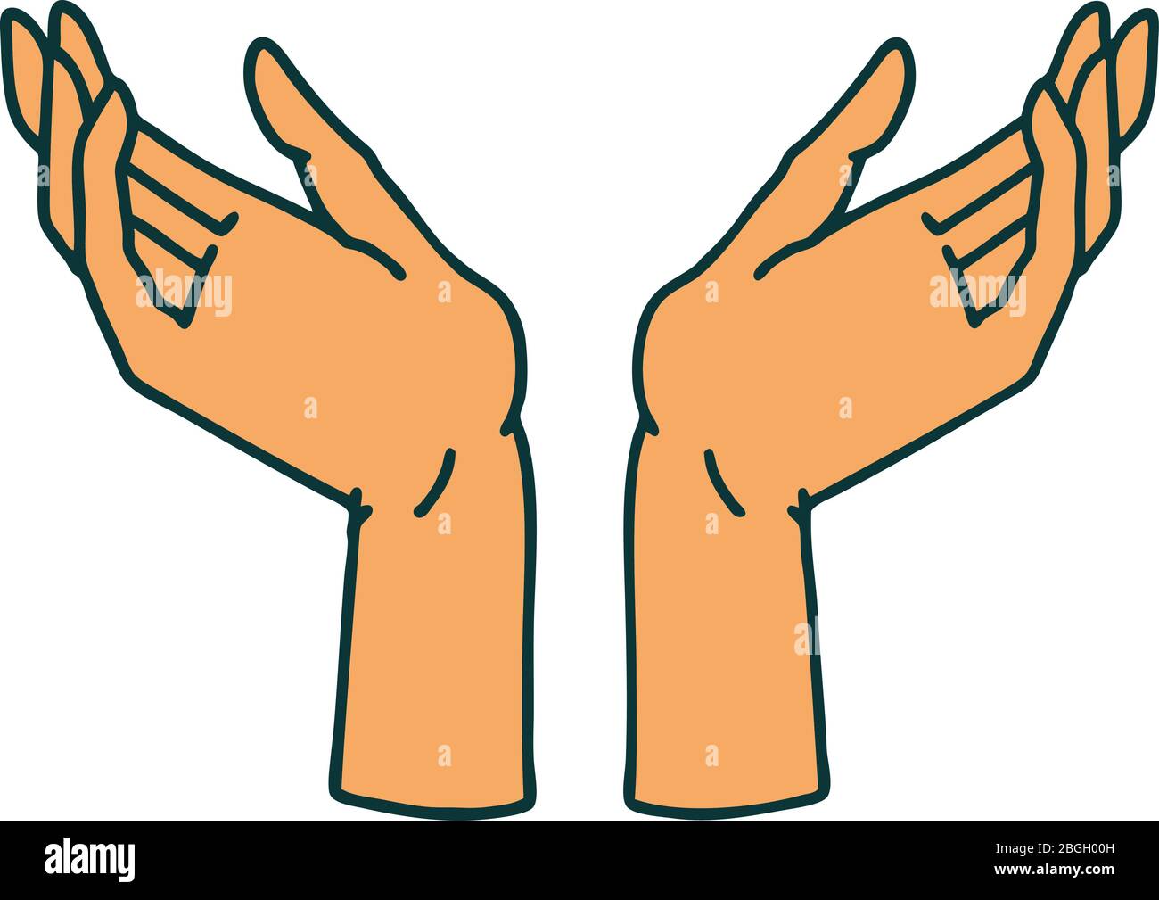 iconic tattoo style image of open hands Stock Vector Image & Art - Alamy