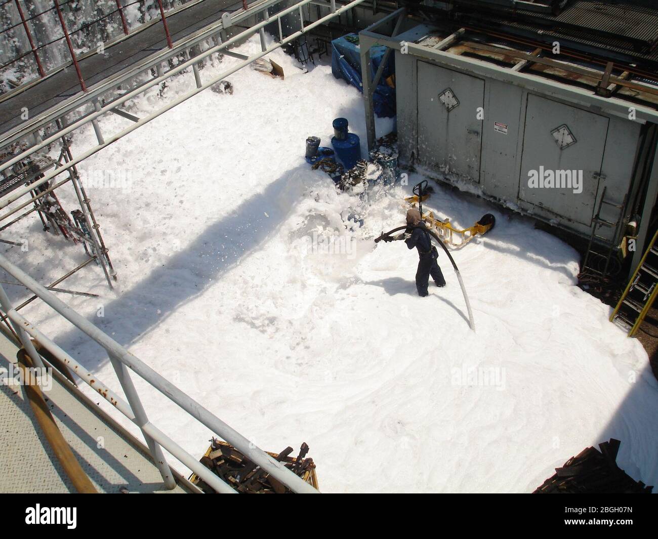 High Expansion foam in well deck of USS Shadwell (LSD-15) 2008 Stock ...