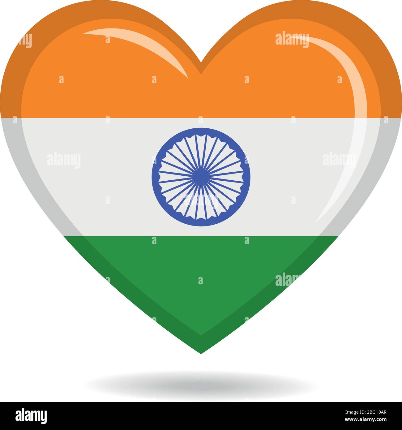 India national flag in heart shape vector illustration Stock Vector ...