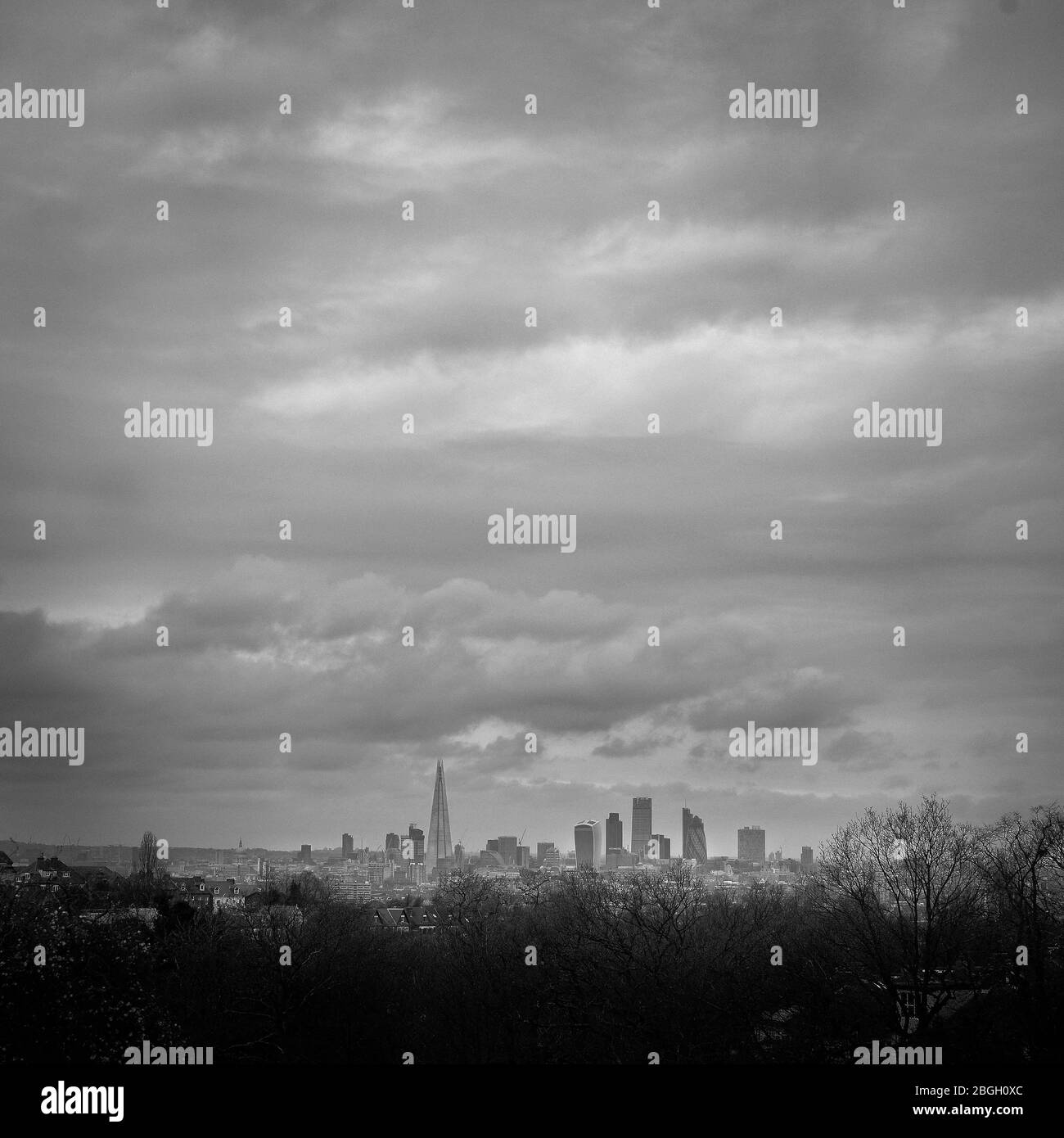Skyline under Cloudy Sky, London, England, UK Stock Photo - Alamy
