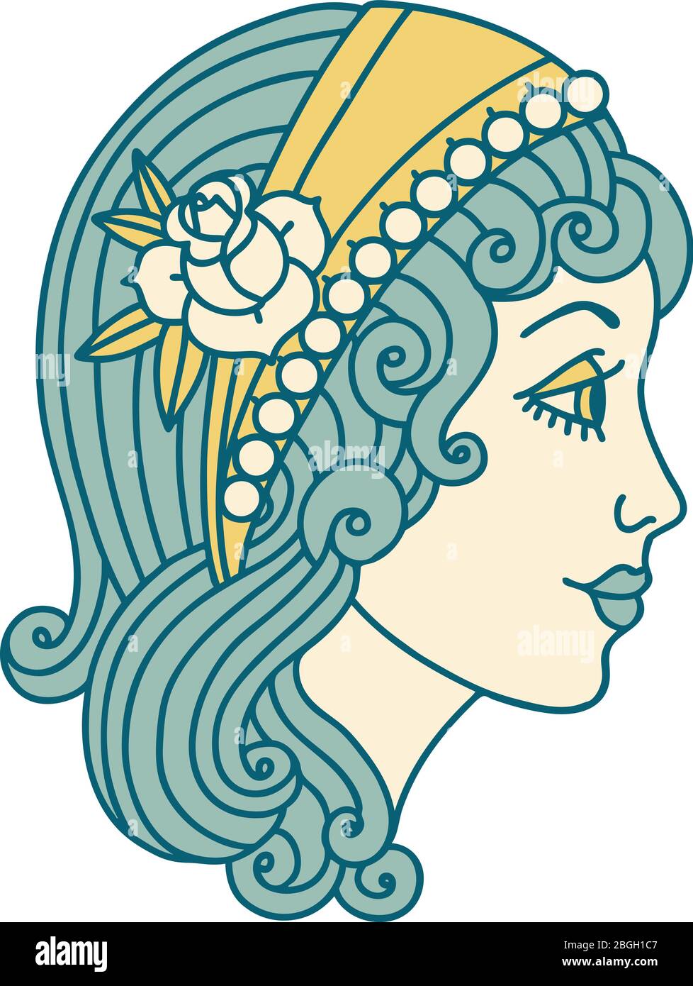 iconic tattoo style image of a gypsy head Stock Vector Image & Art - Alamy