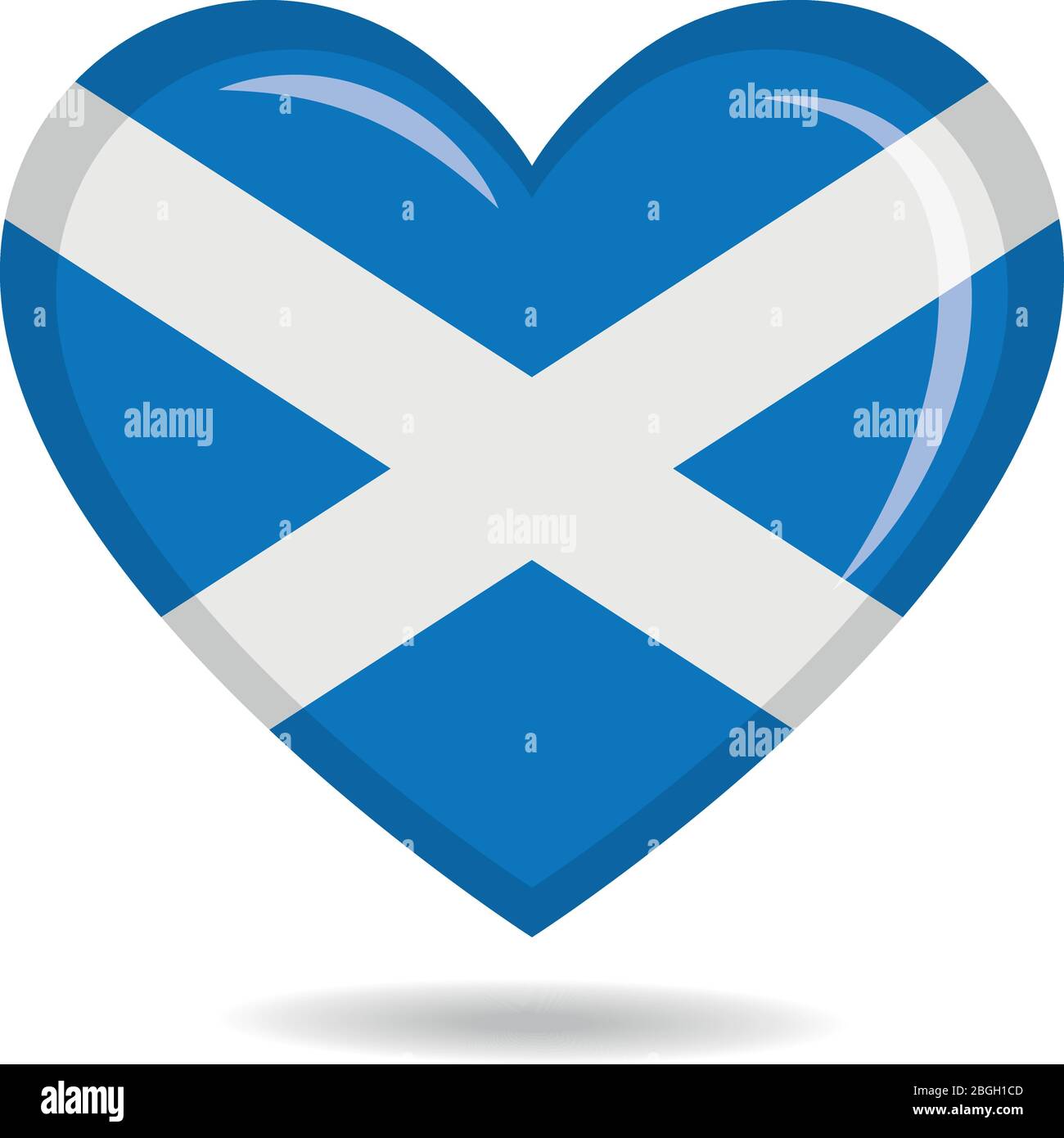 Scotland national flag in heart shape vector illustration Stock Vector ...