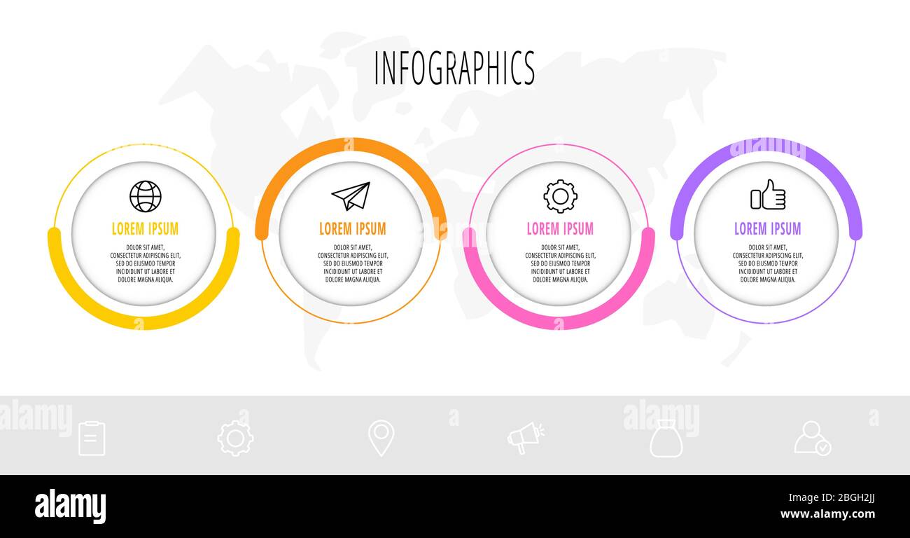 Vector template circle infographics. Business concept with 4 options ...