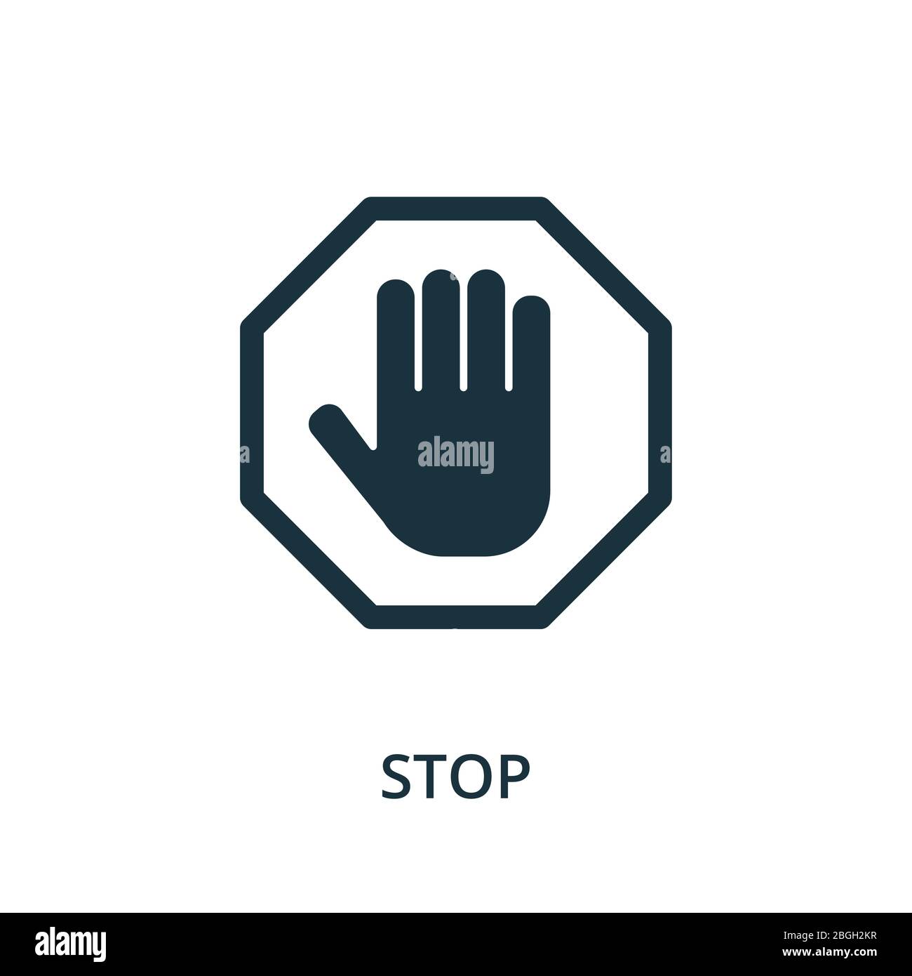 Stop icon. Simple element from navigation collection. Filled Stop icon ...