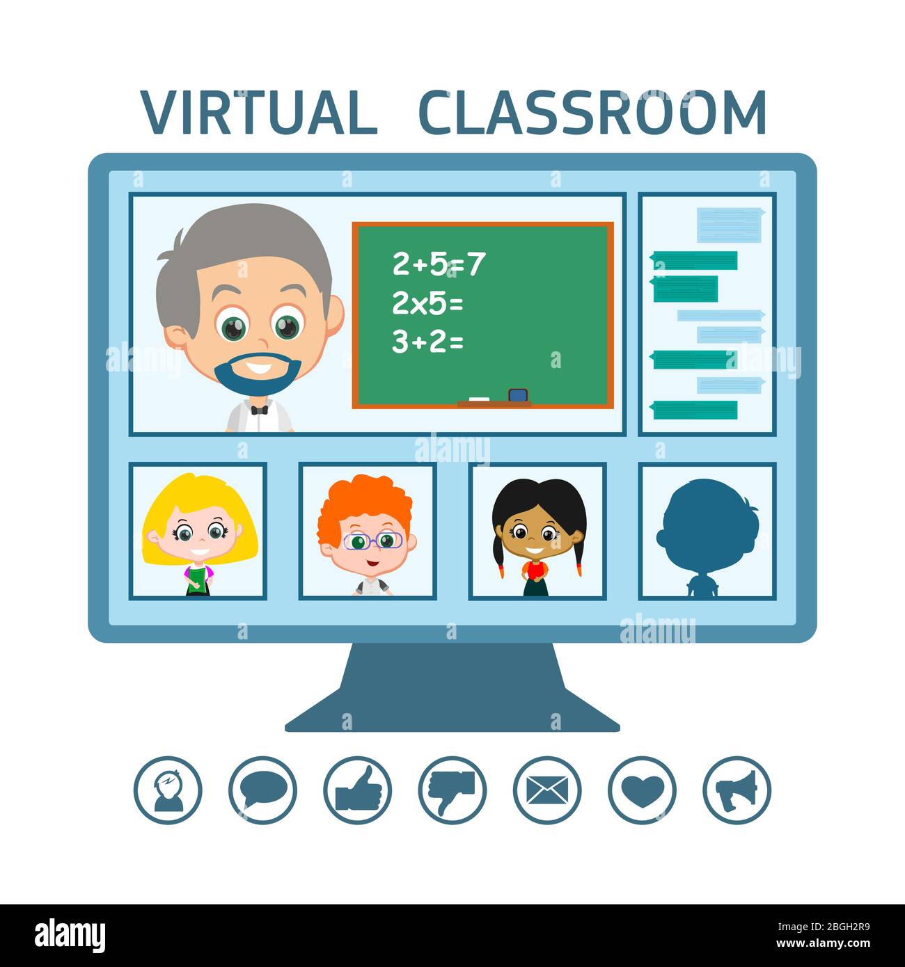 Online class student Stock Vector Images - Alamy