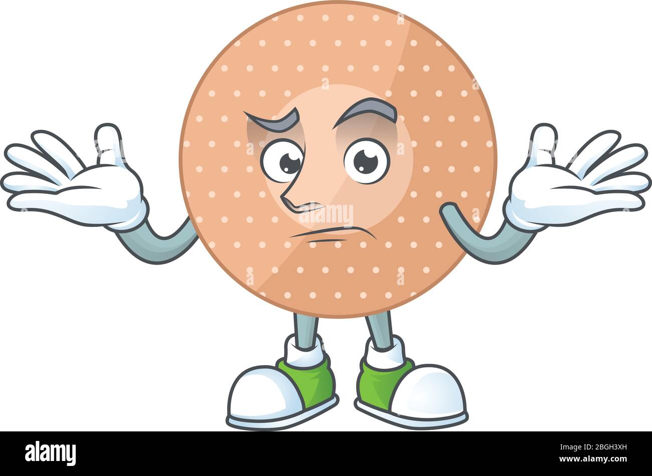 An image of rounded bandage in grinning mascot cartoon style Stock ...