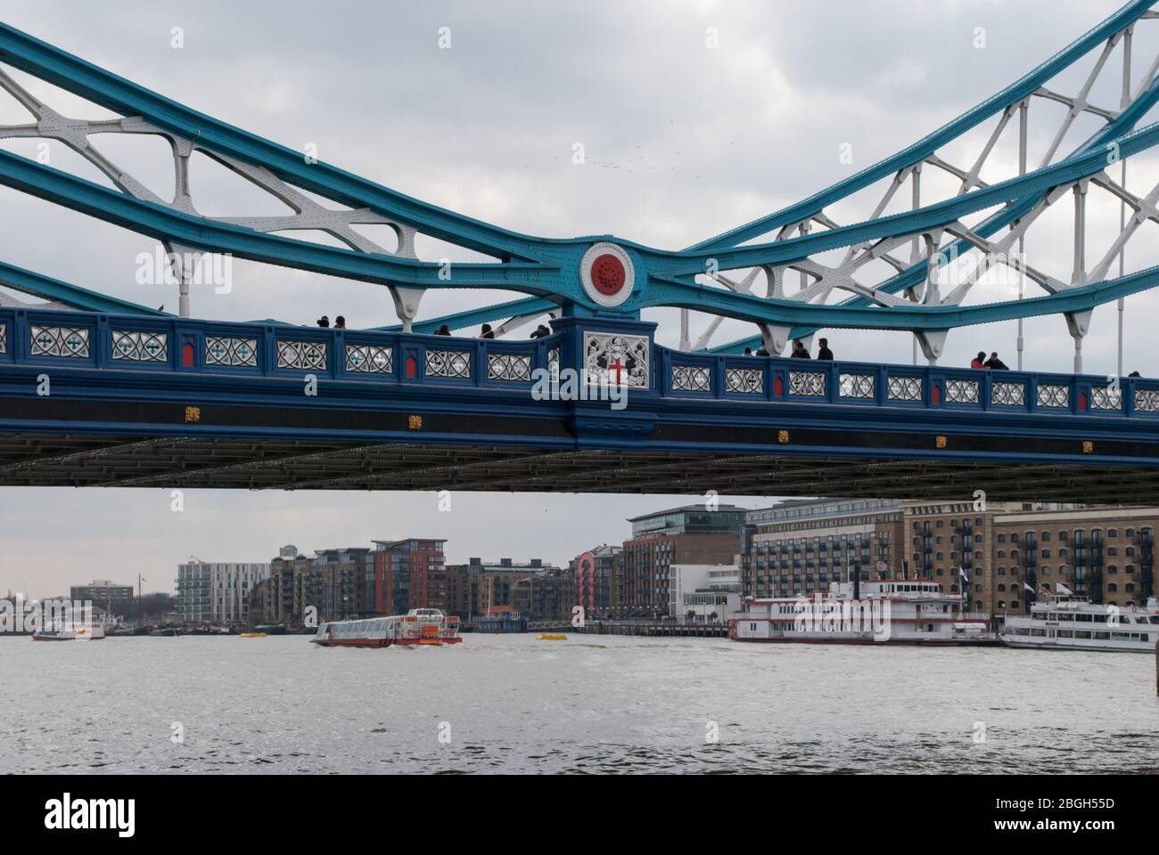 Blue Detail Suspension Bridge Detail of Tower Bridge, London SE1 by Sir ...