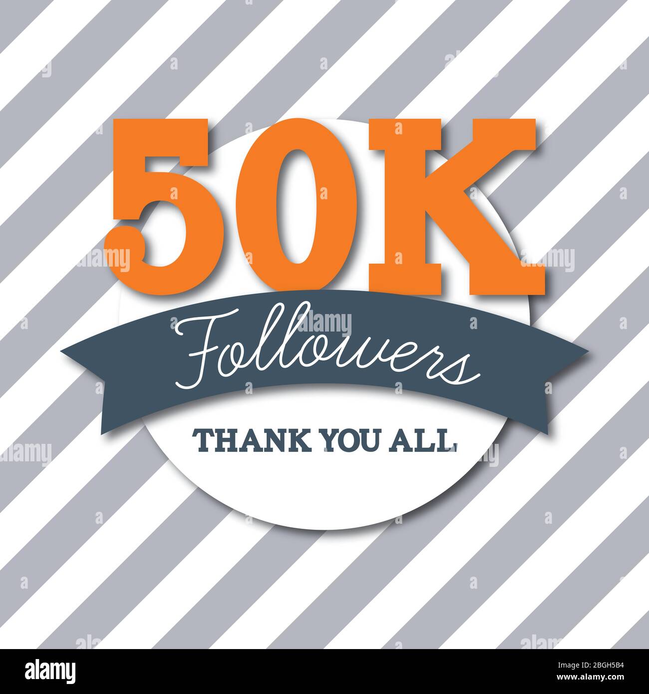 50K followers. Thank you all. Social media subscribers banner Stock ...