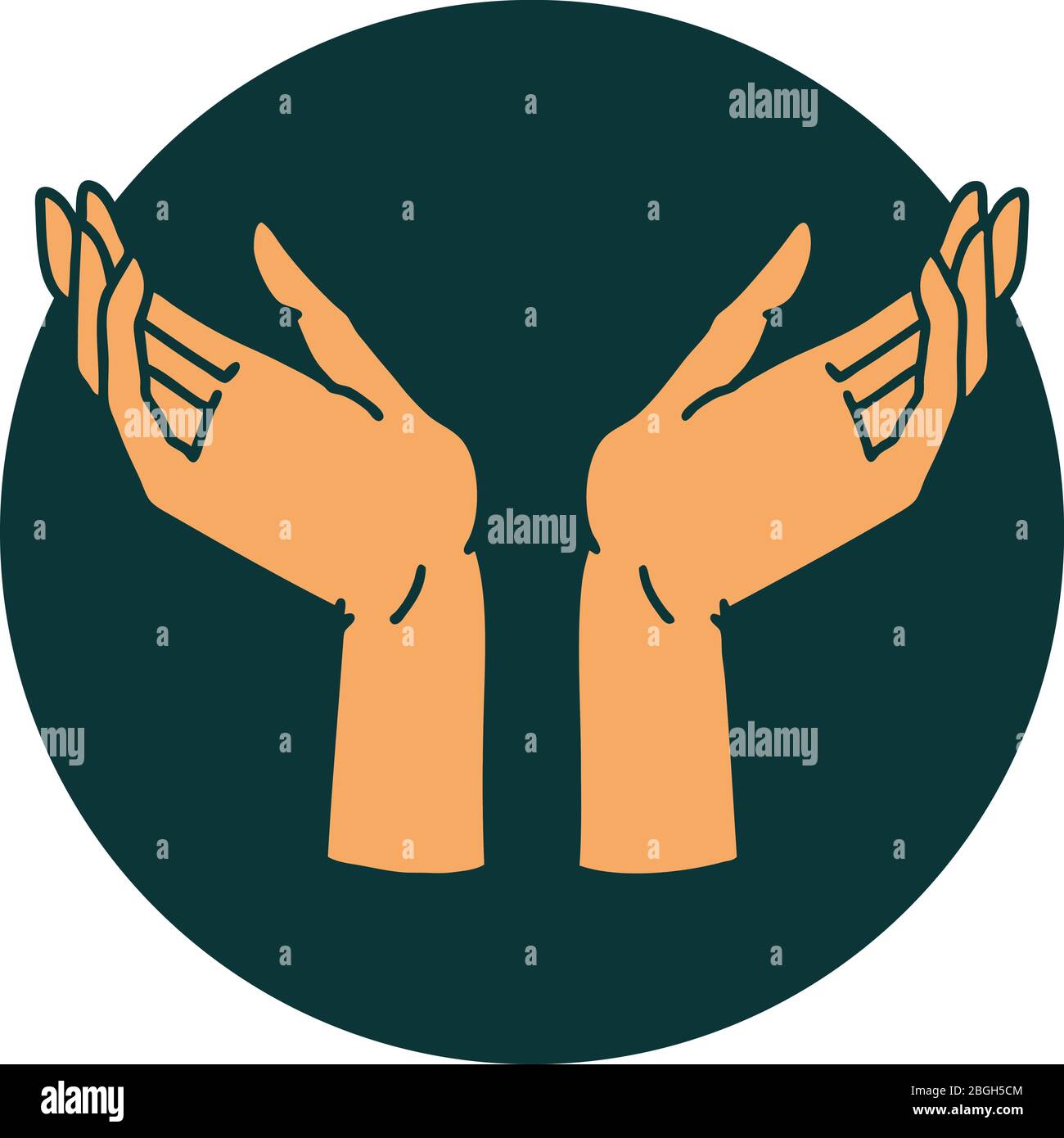 iconic tattoo style image of open hands Stock Vector Image & Art - Alamy
