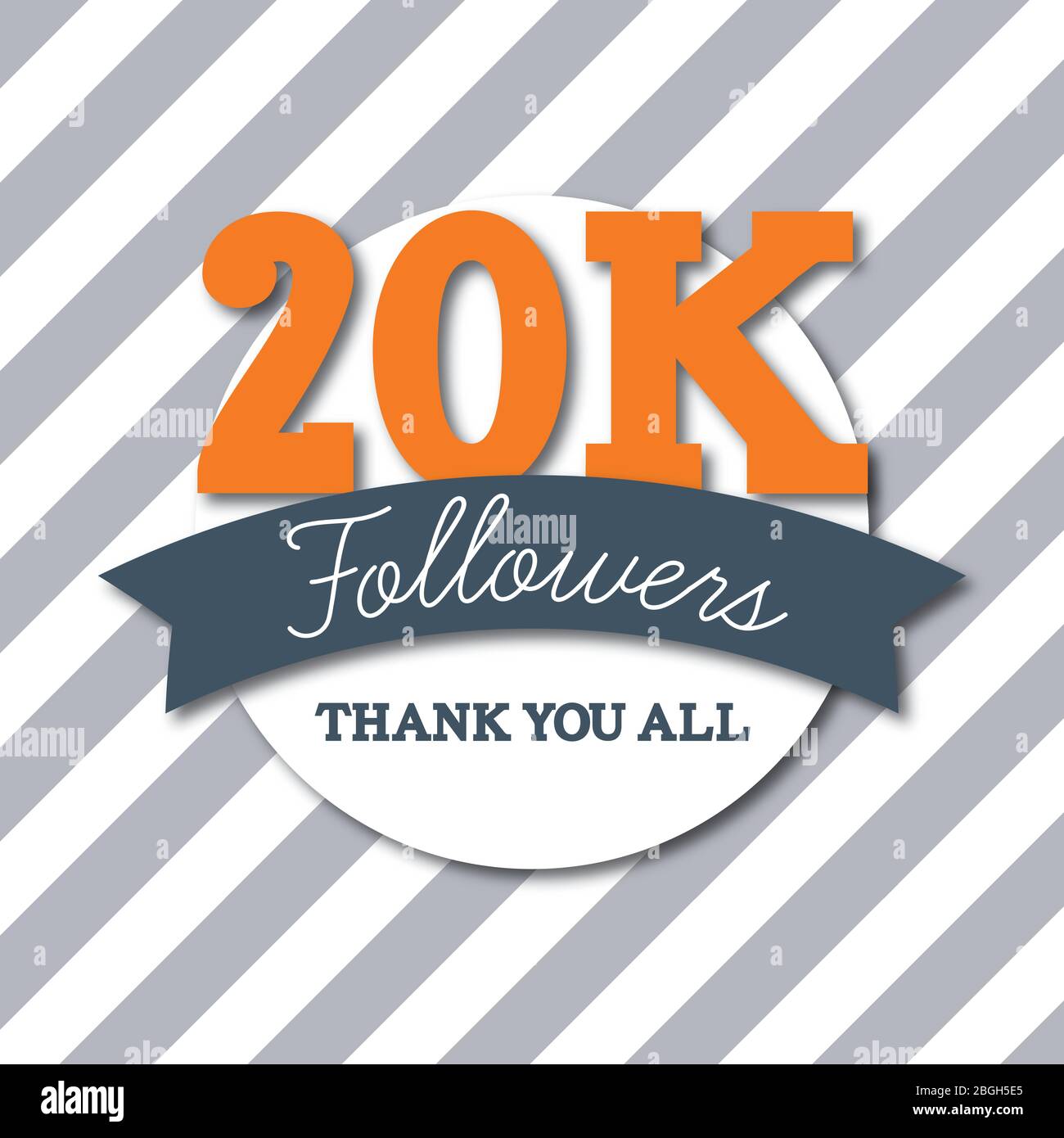 20K followers. Thank you all. Social media subscribers banner Stock ...