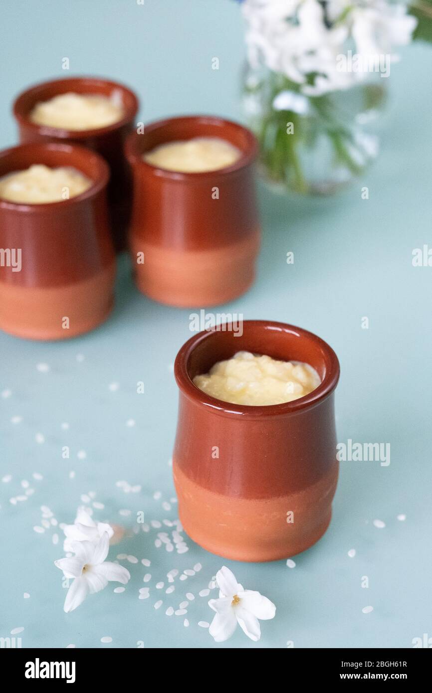 Creamy rice pudding. Classic recipe Stock Photo - Alamy