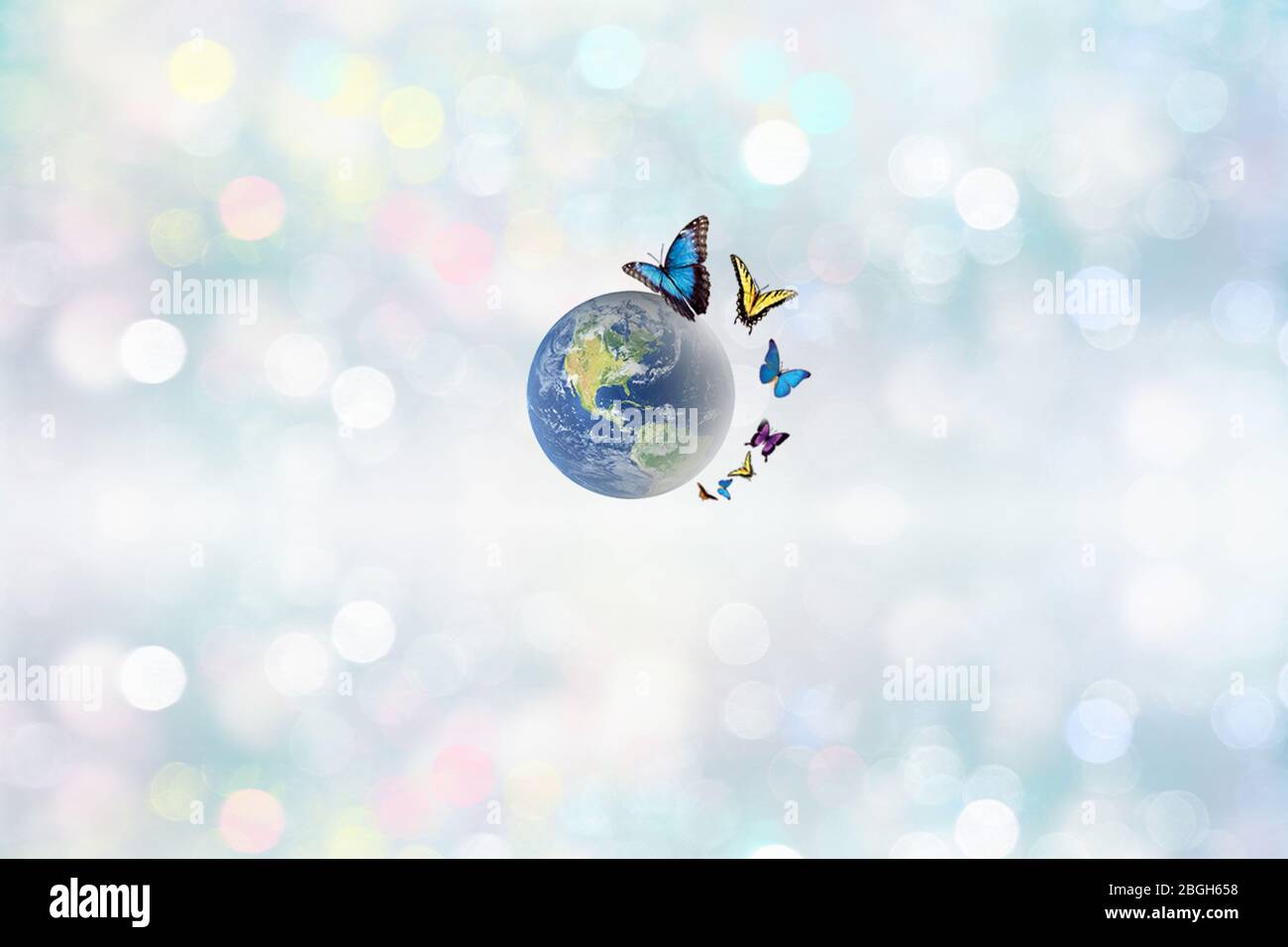 Earth and butterfly's art work for world mother earth day Stock Photo ...