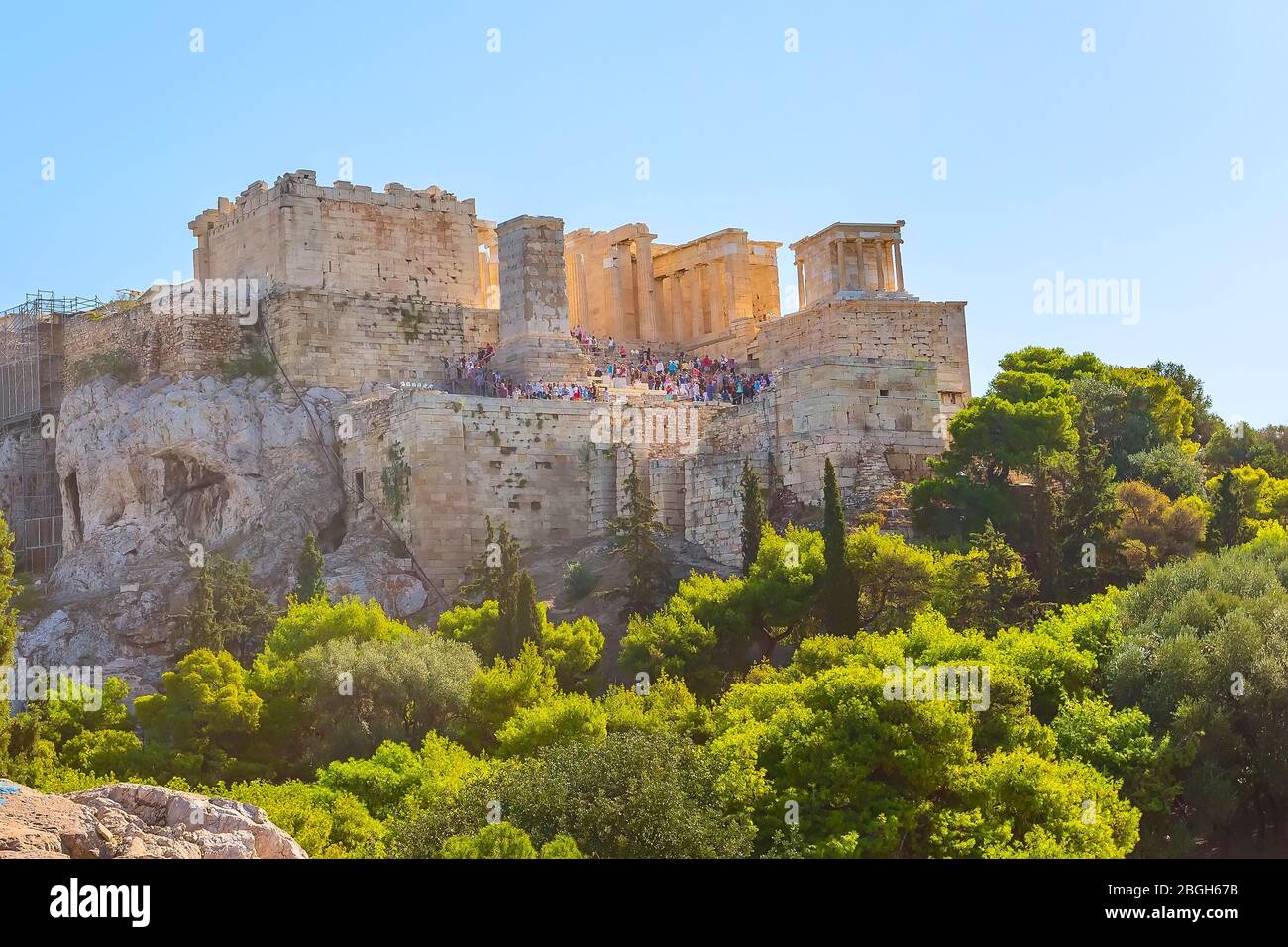 Athens, Greece landscape with Acropolis view against blue sky Stock ...