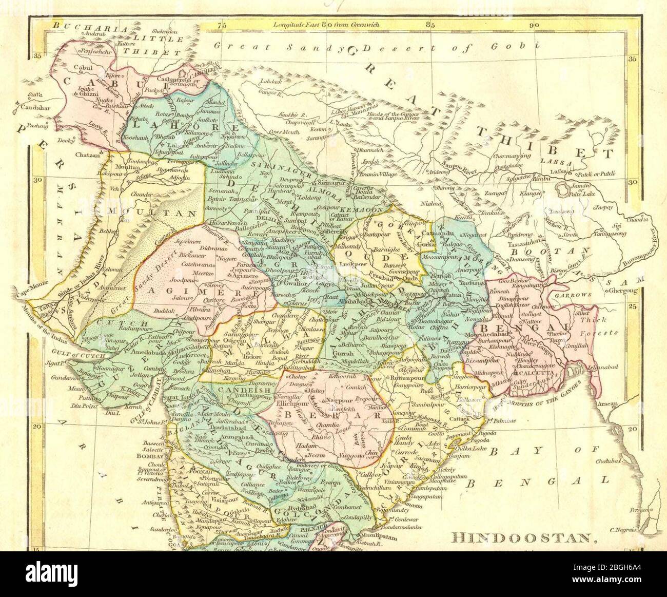 Hindoostan, divided into Soubahs according to the Ayin Acbaree,‘ a ...